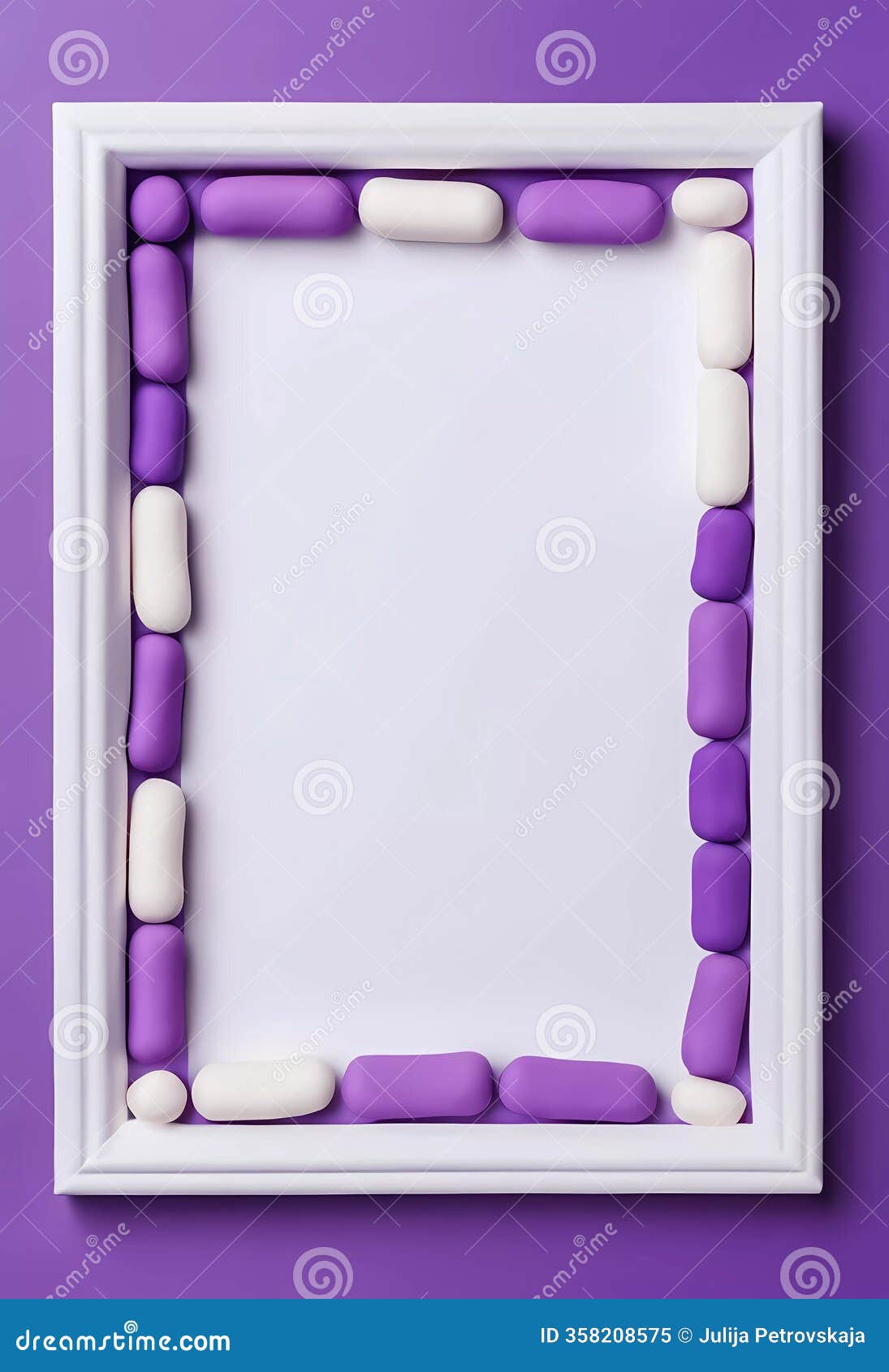 A Rectangular Frame is Filled with White and Purple Play Dough ...