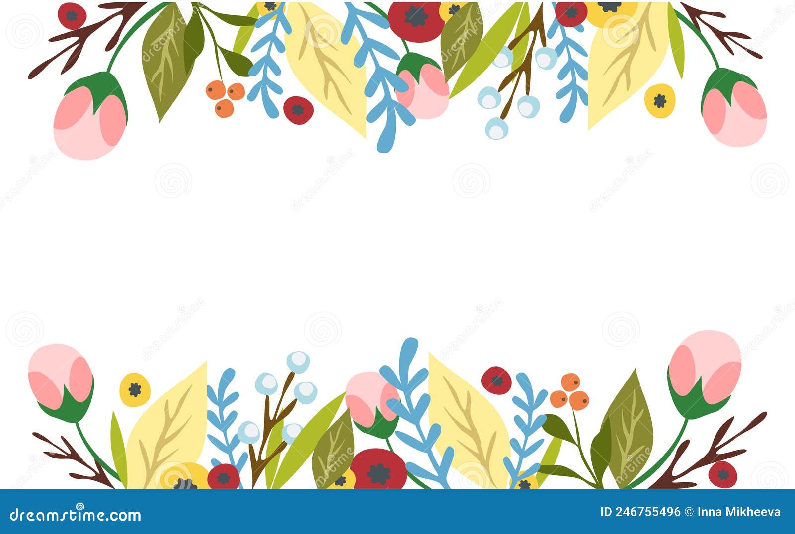 Rectangular Frame with a Flower Pattern Stock Vector - Illustration of ...