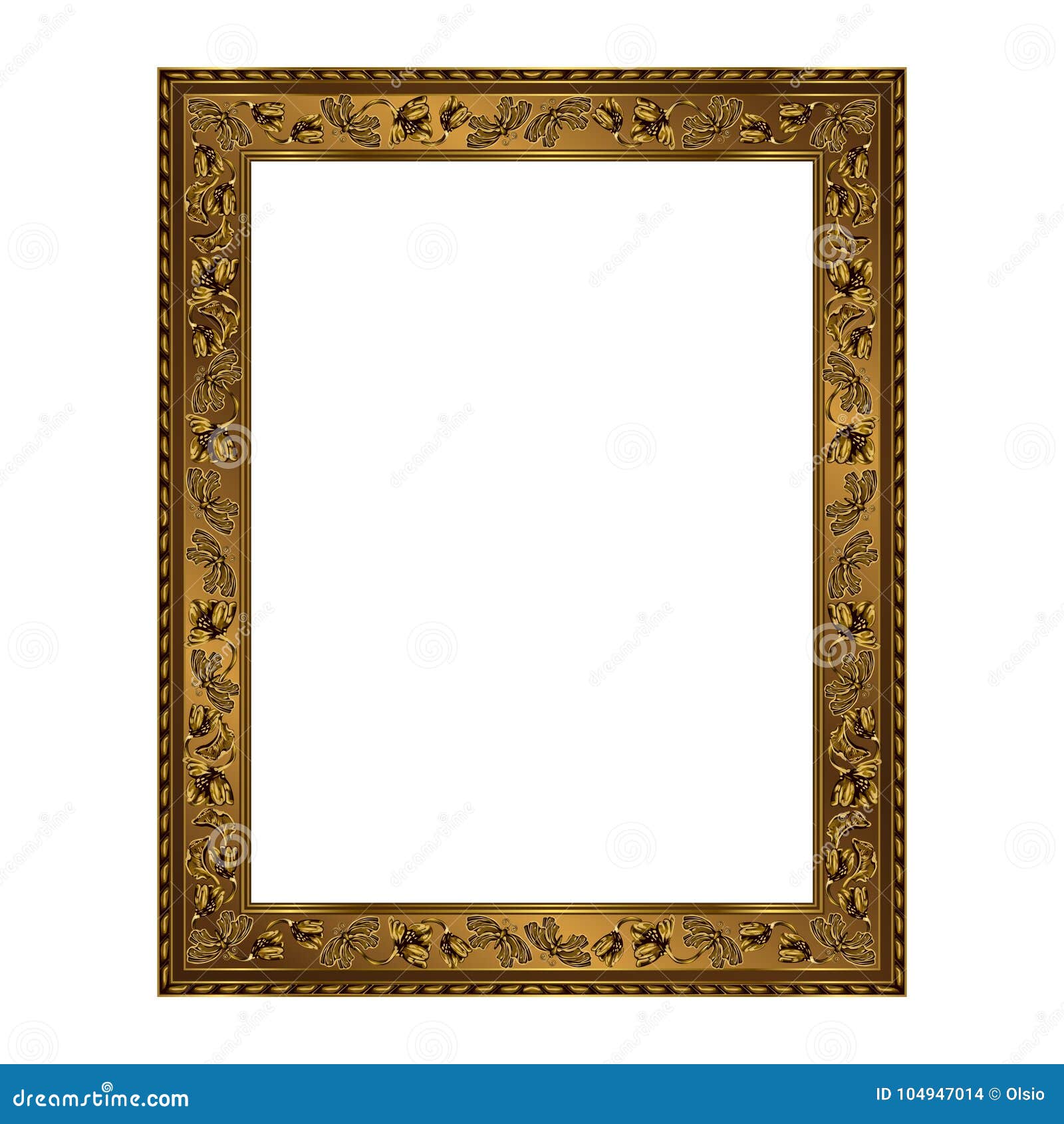 Rectangular Frame of Golden Color Stock Vector - Illustration of ...