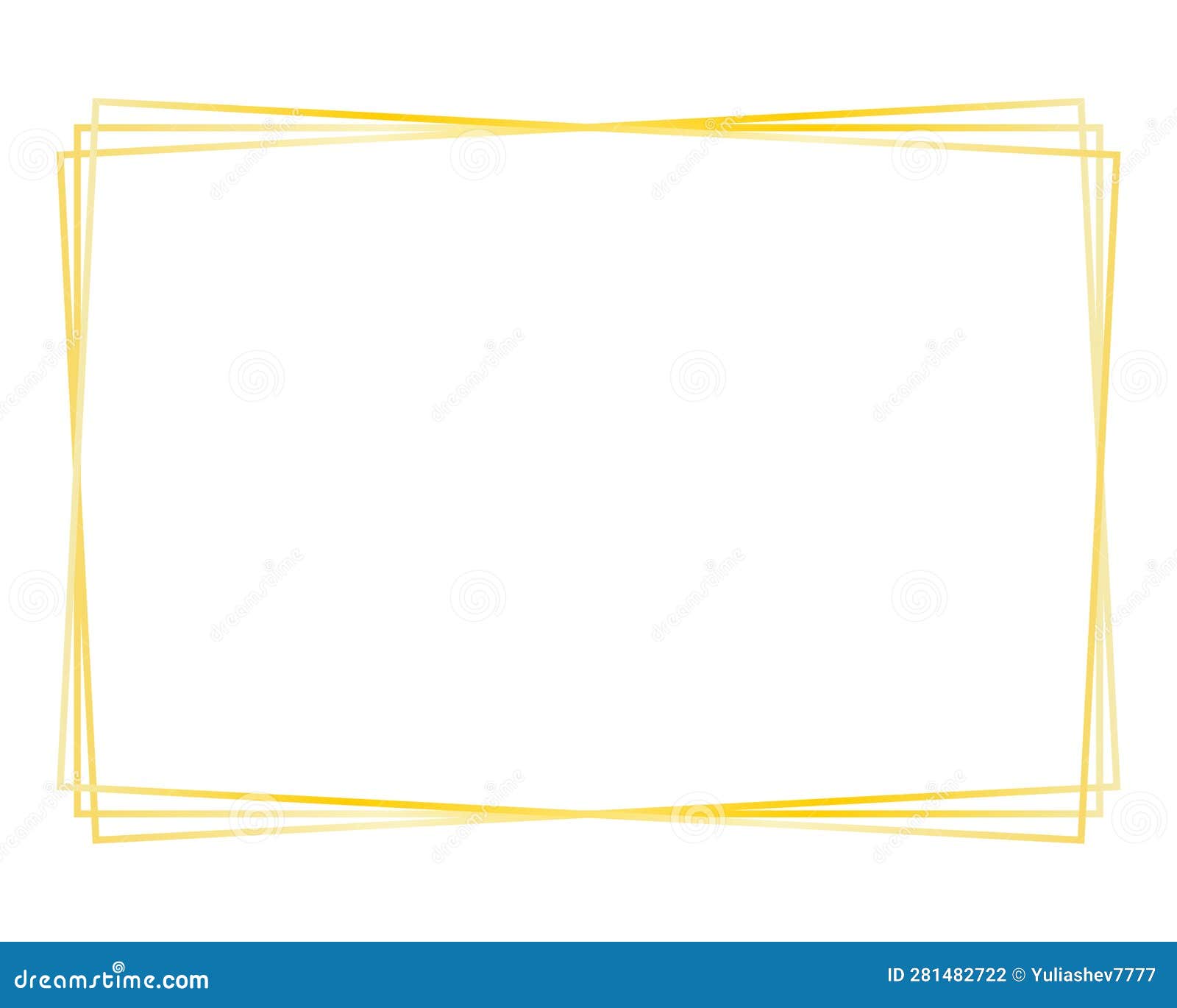 Rectangular Frame, Golden Lines, Vector Stock Vector - Illustration of ...