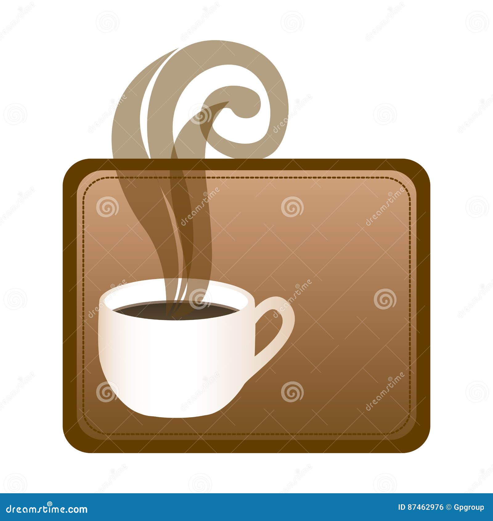 Rectangular Frame with Hot Cup of Coffee Stock Illustration ...
