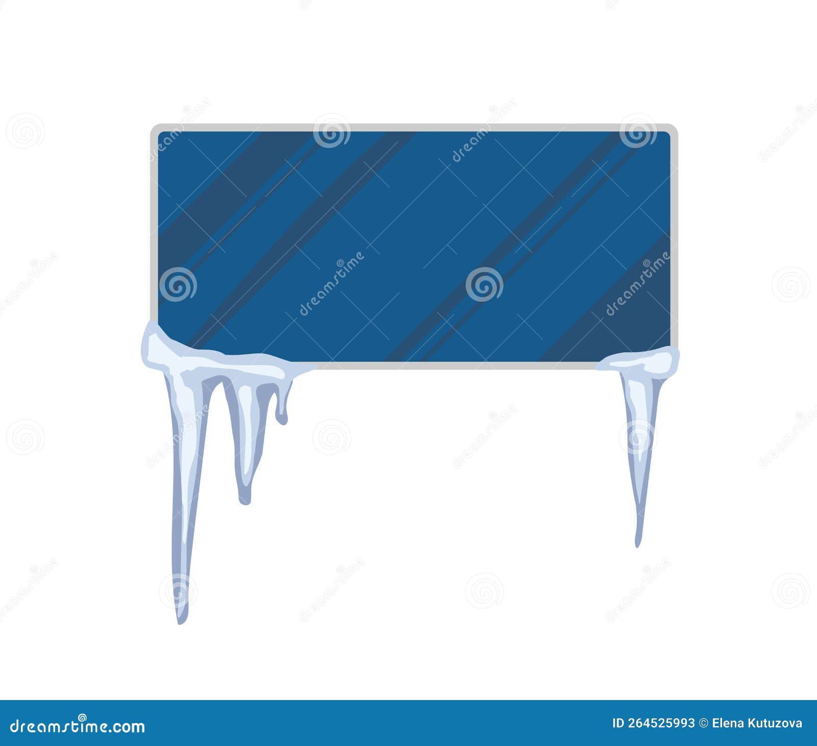 Rectangular Frame with Icicles Hanging from it. Frozen Frame. Winter ...