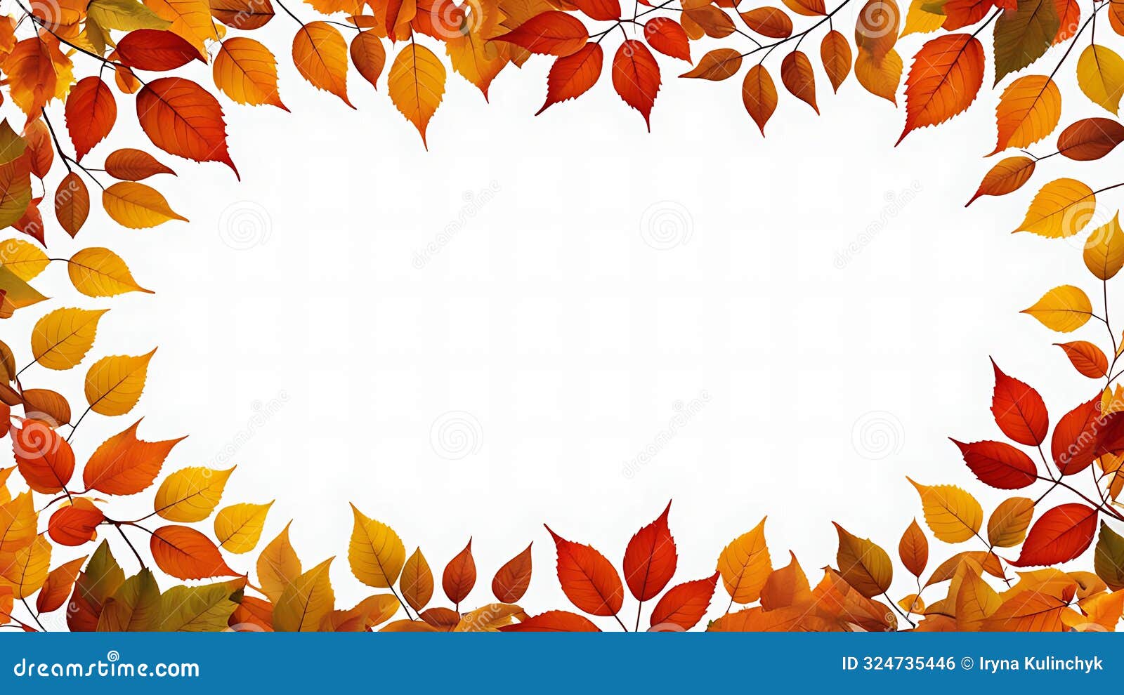 Rectangular Frame Made of Autumn Leaves Isolated on a White Background ...