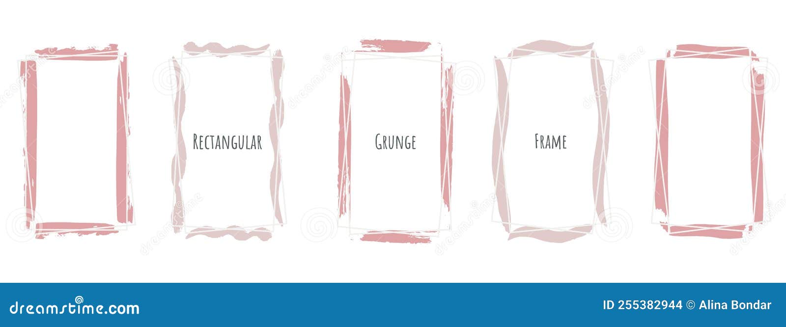 Rectangular Frame Made of Brush Strokes. Element for Creating Logo ...