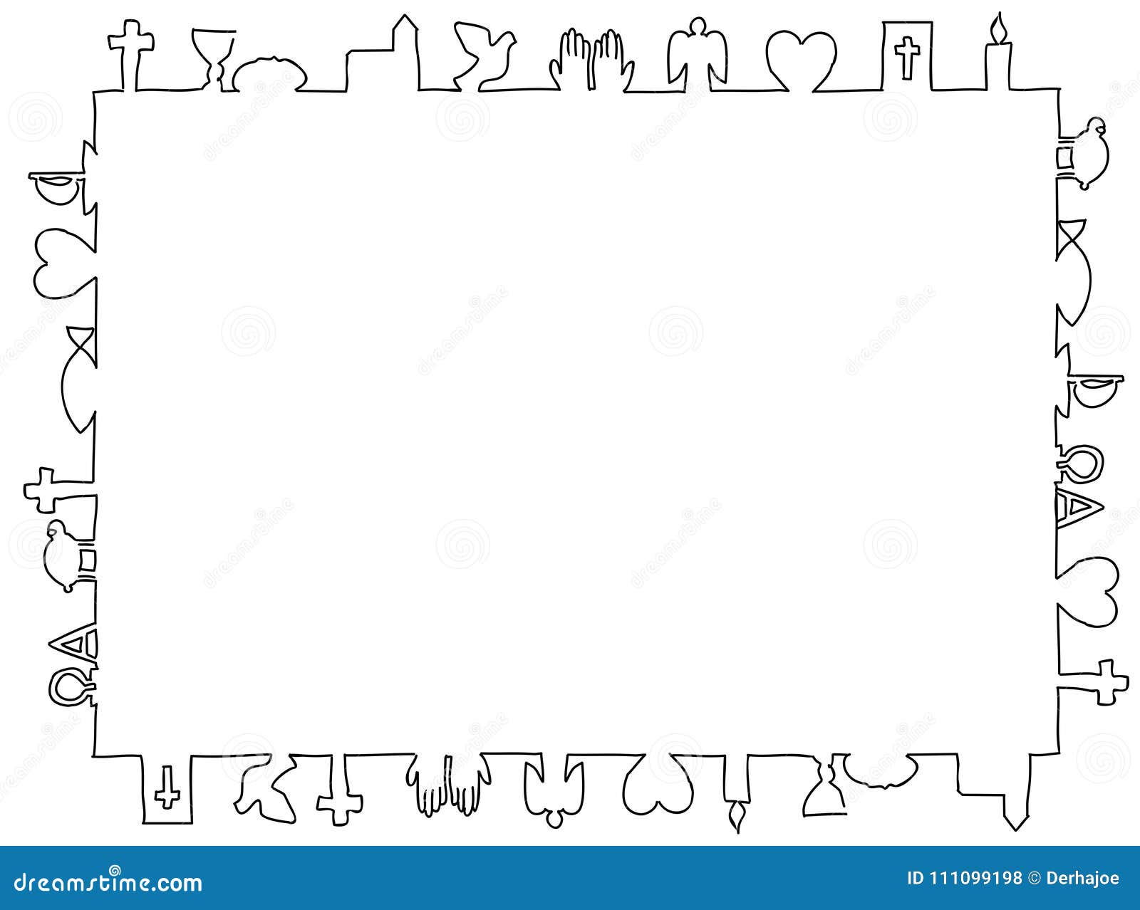 Frame Made of Christian Symbols. Stock Vector - Illustration of ...