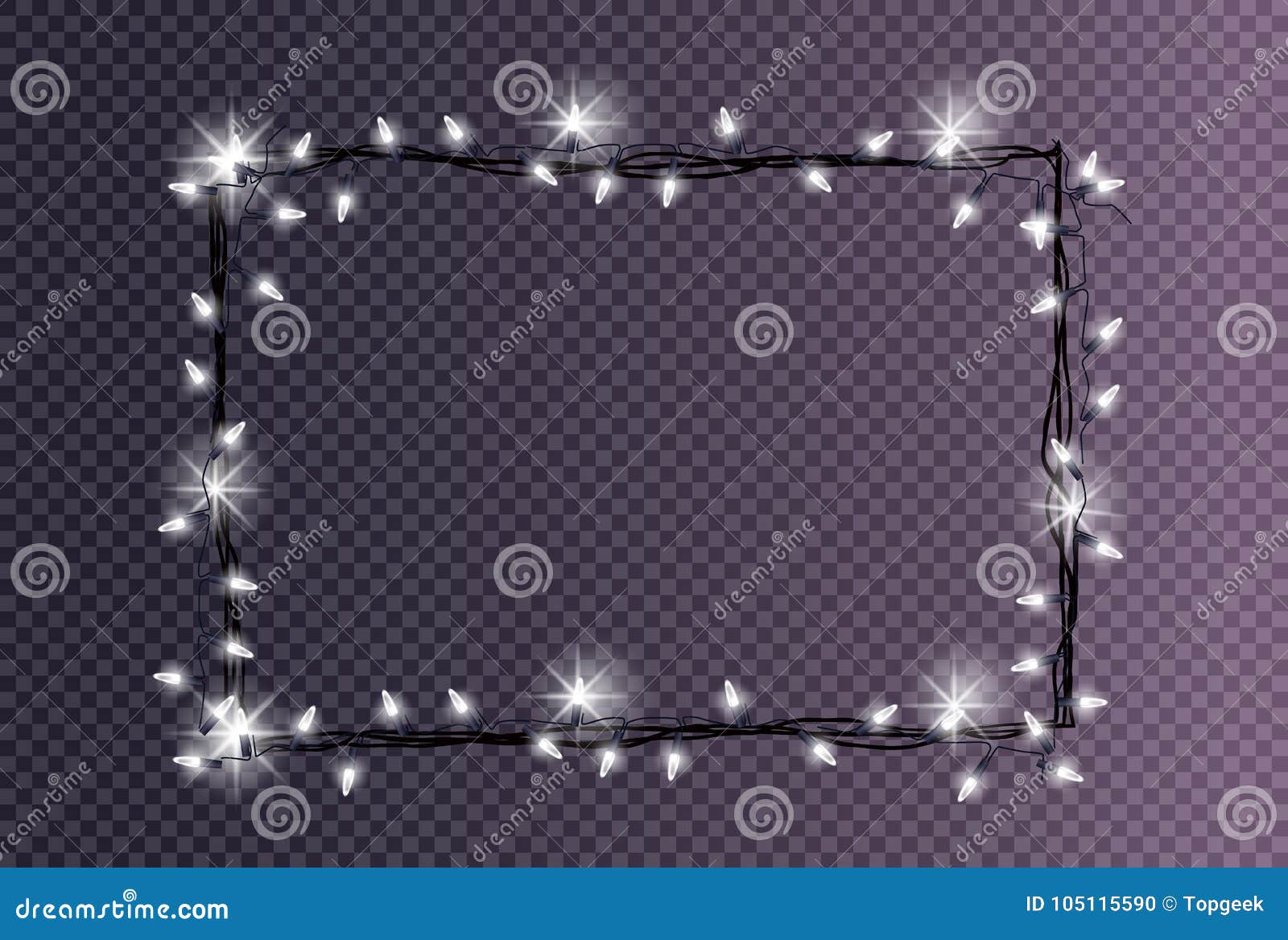 Rectangular Frame Made Christmas Lights Sparkling Stock Vector ...