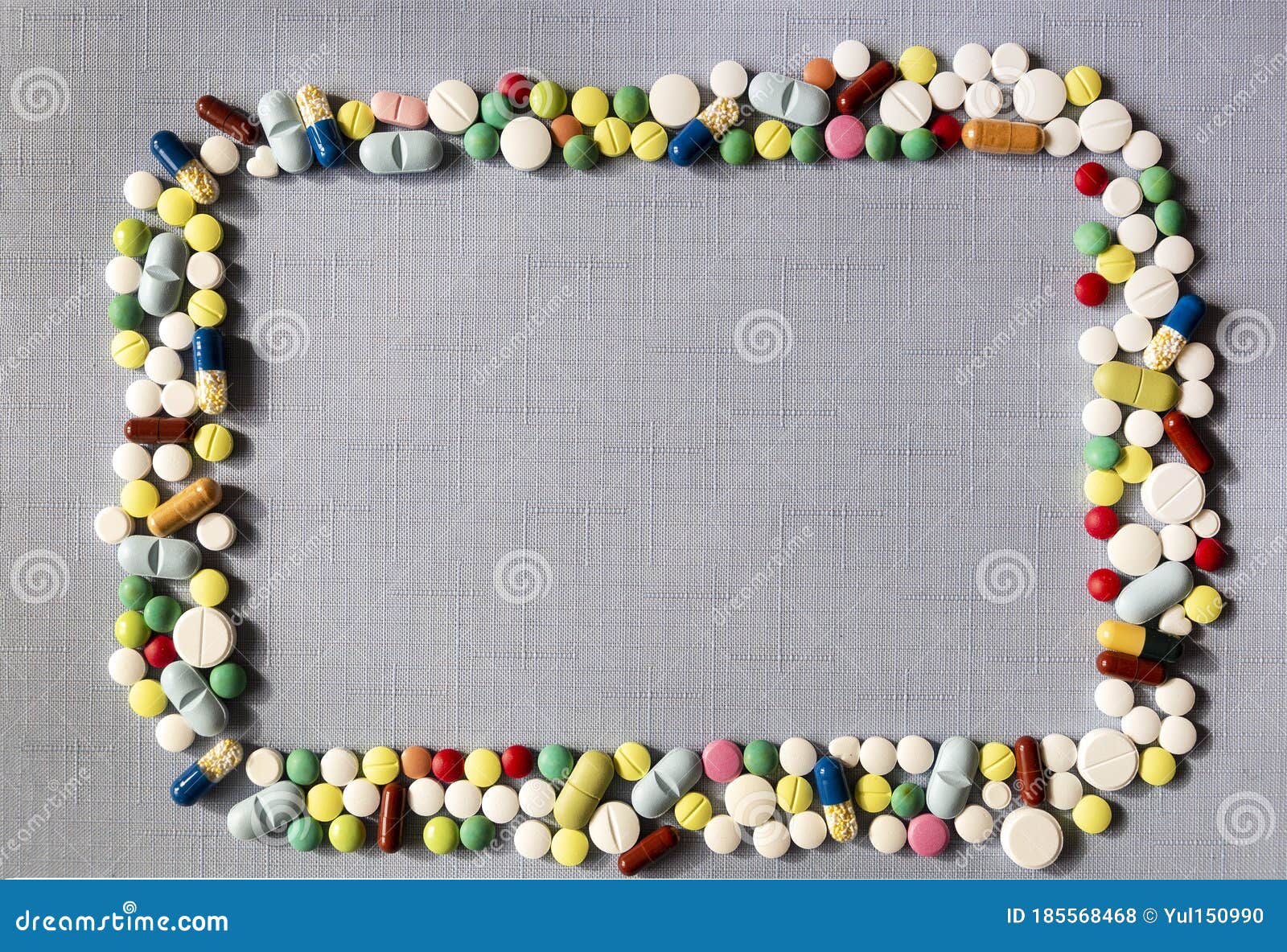 Rectangular Frame Made of Pills Stock Photo - Image of pharmacy ...