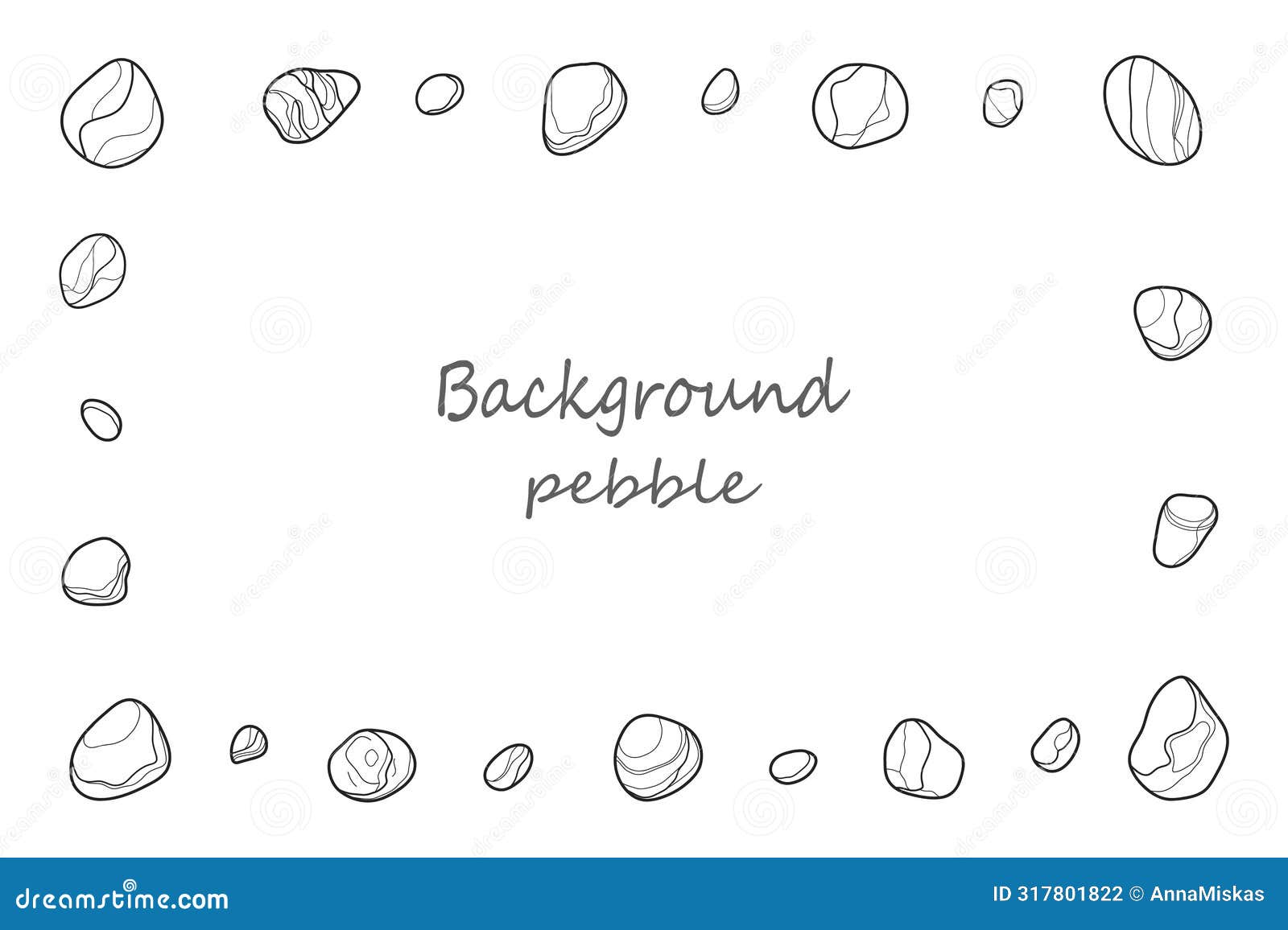 Rectangular Frame Made of Sea Pebbles, Outline. Stock Vector ...