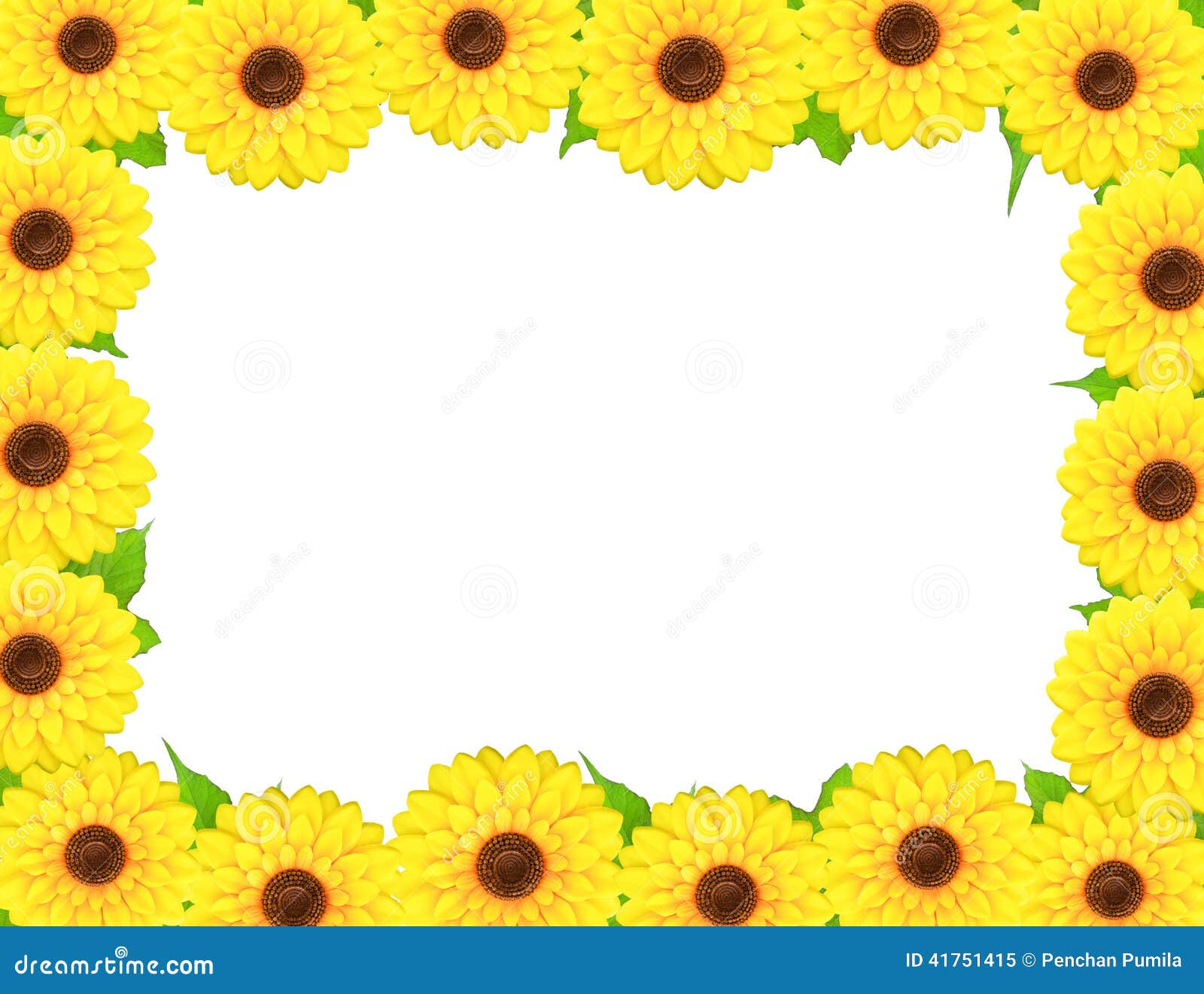 Rectangular Frame Made of Sunflowers Around Stock Image - Image of ...