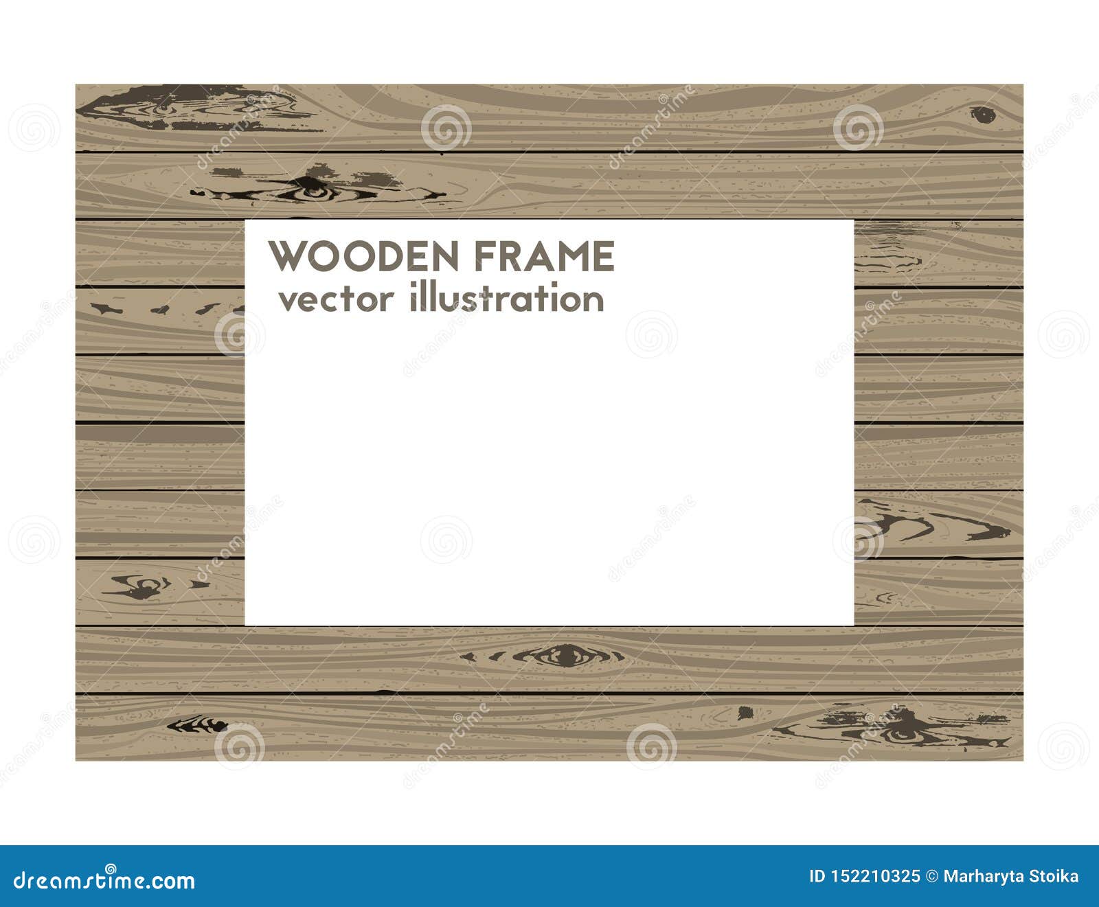 Rectangular Frame Made of Wood. Stock Vector - Illustration of color ...