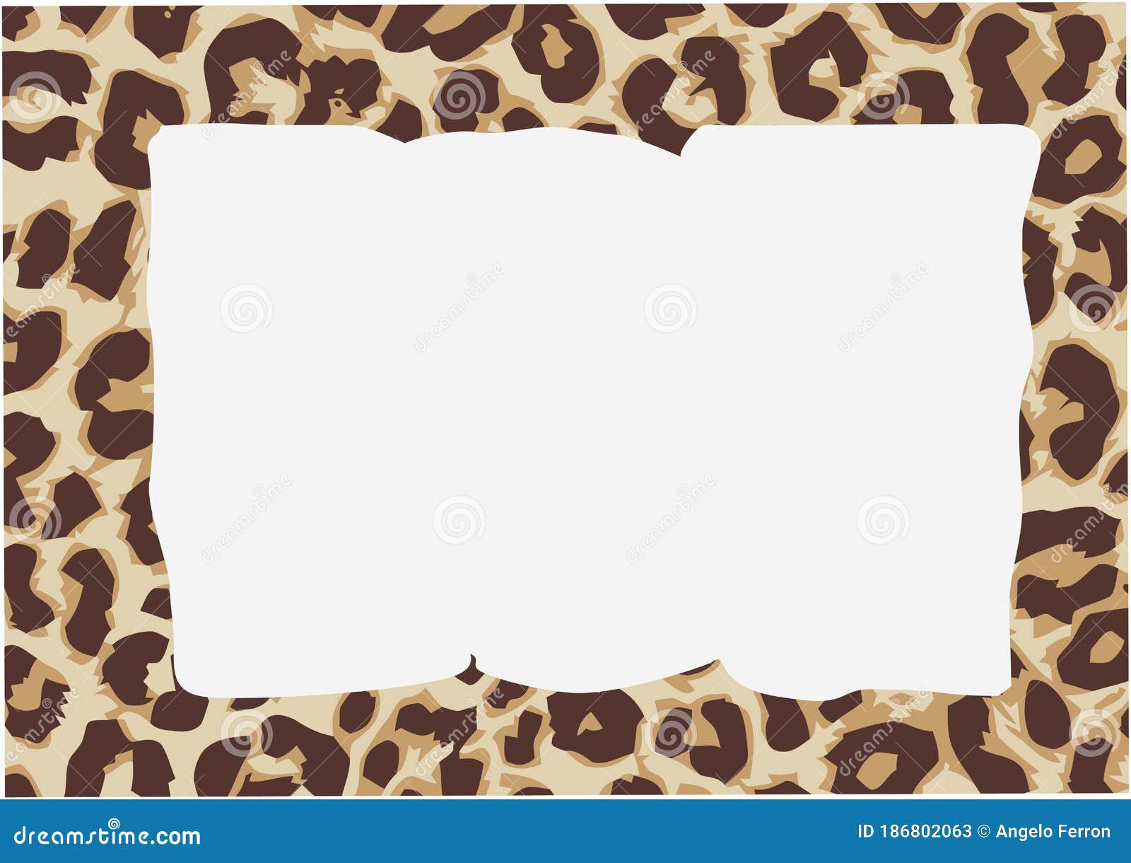 Rectangular Frame Of Paintings With Animal Skin Design Cartoon Vector ...