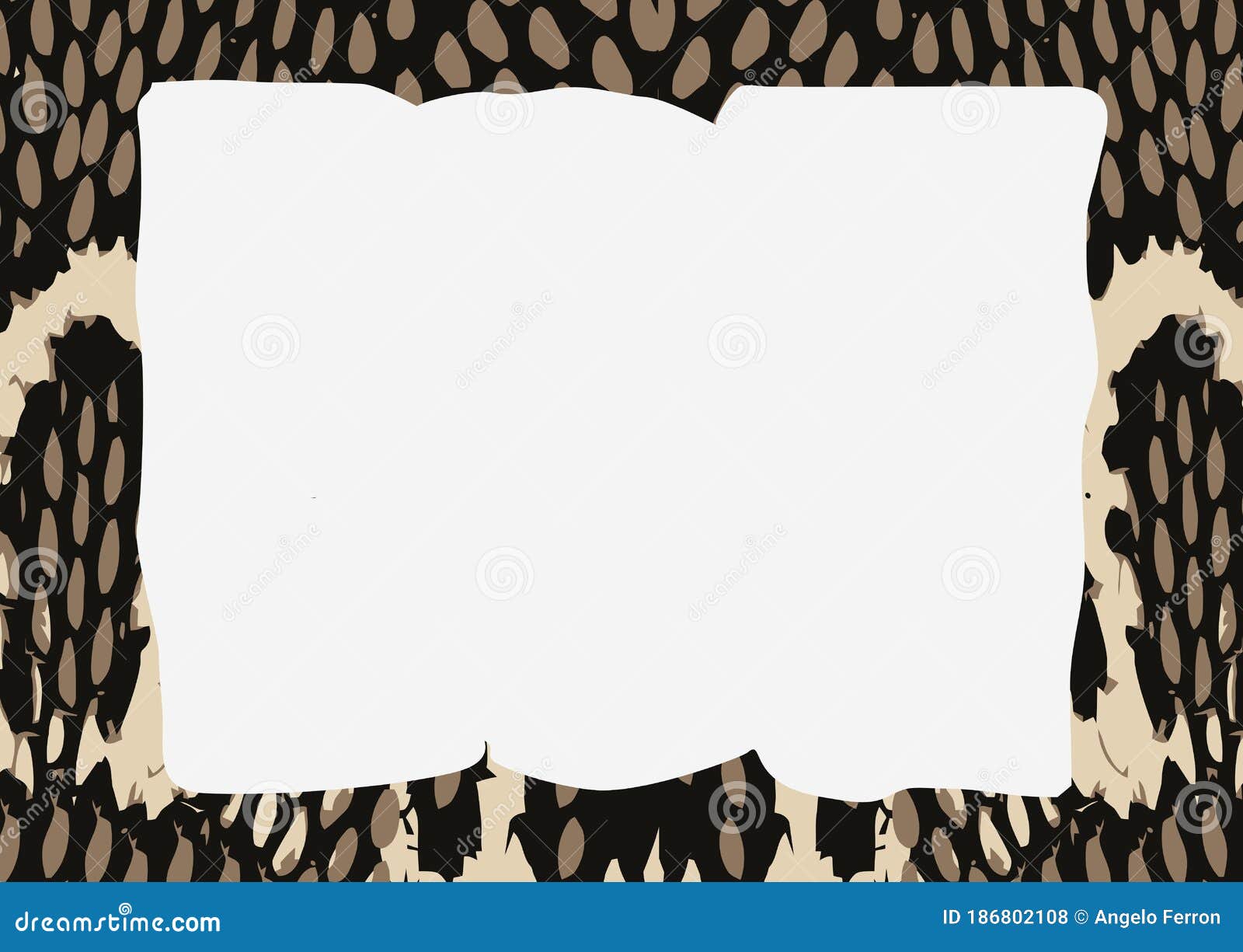 Rectangular Frame of Paintings with Animal Skin Design Stock Vector ...