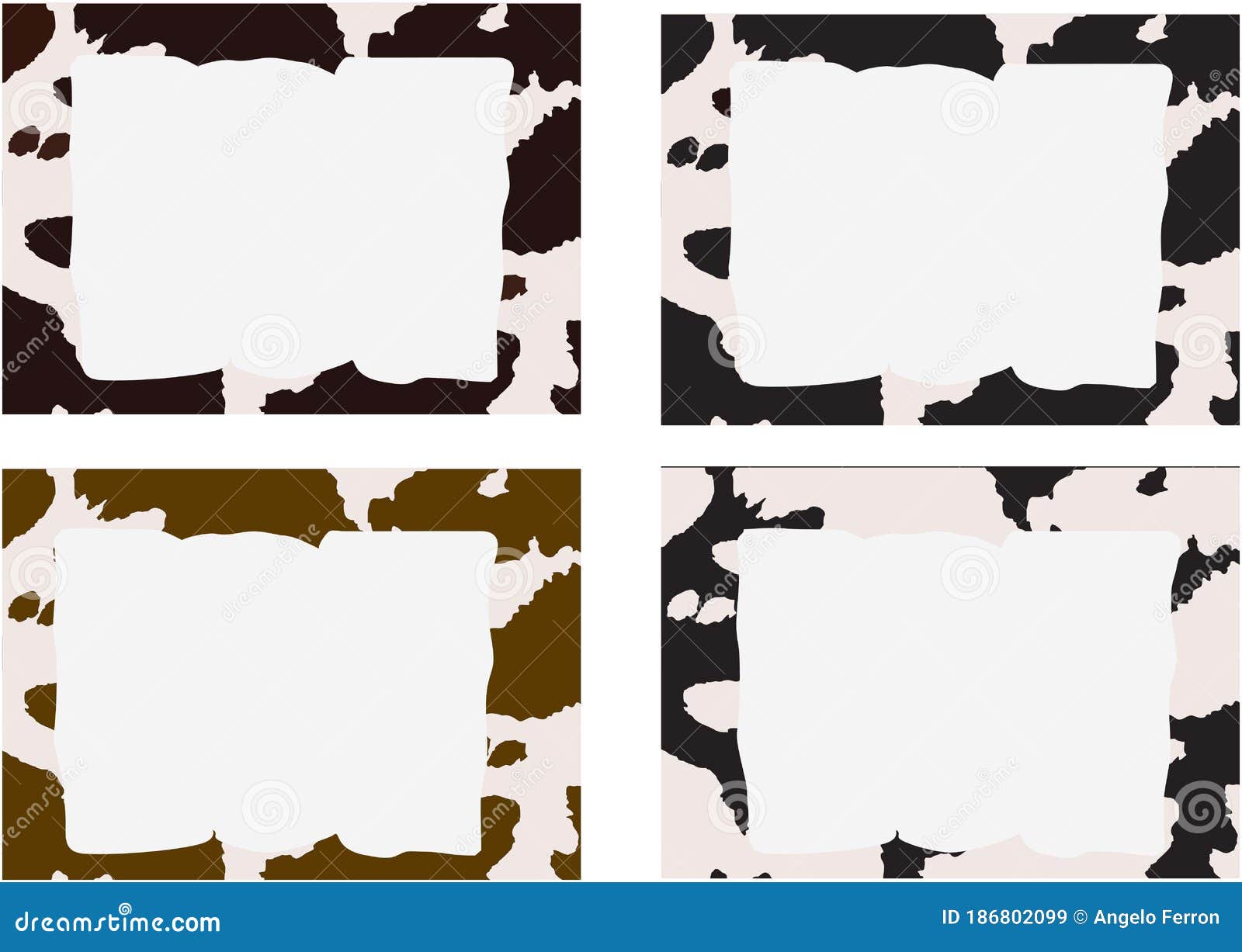 Rectangular Frame of Paintings with Animal Skin Design Stock Vector ...