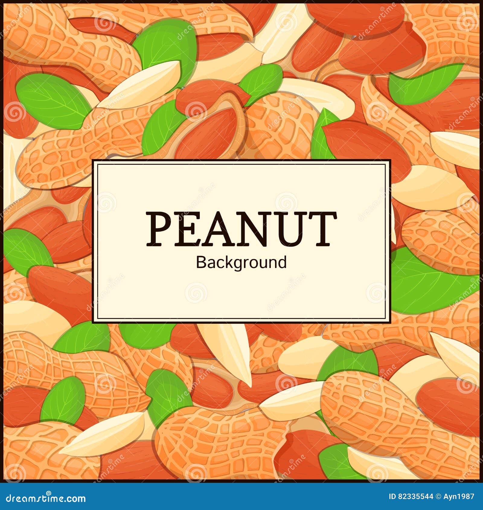 The Rectangular Frame on Peanut Background. Vector Card Illustration ...