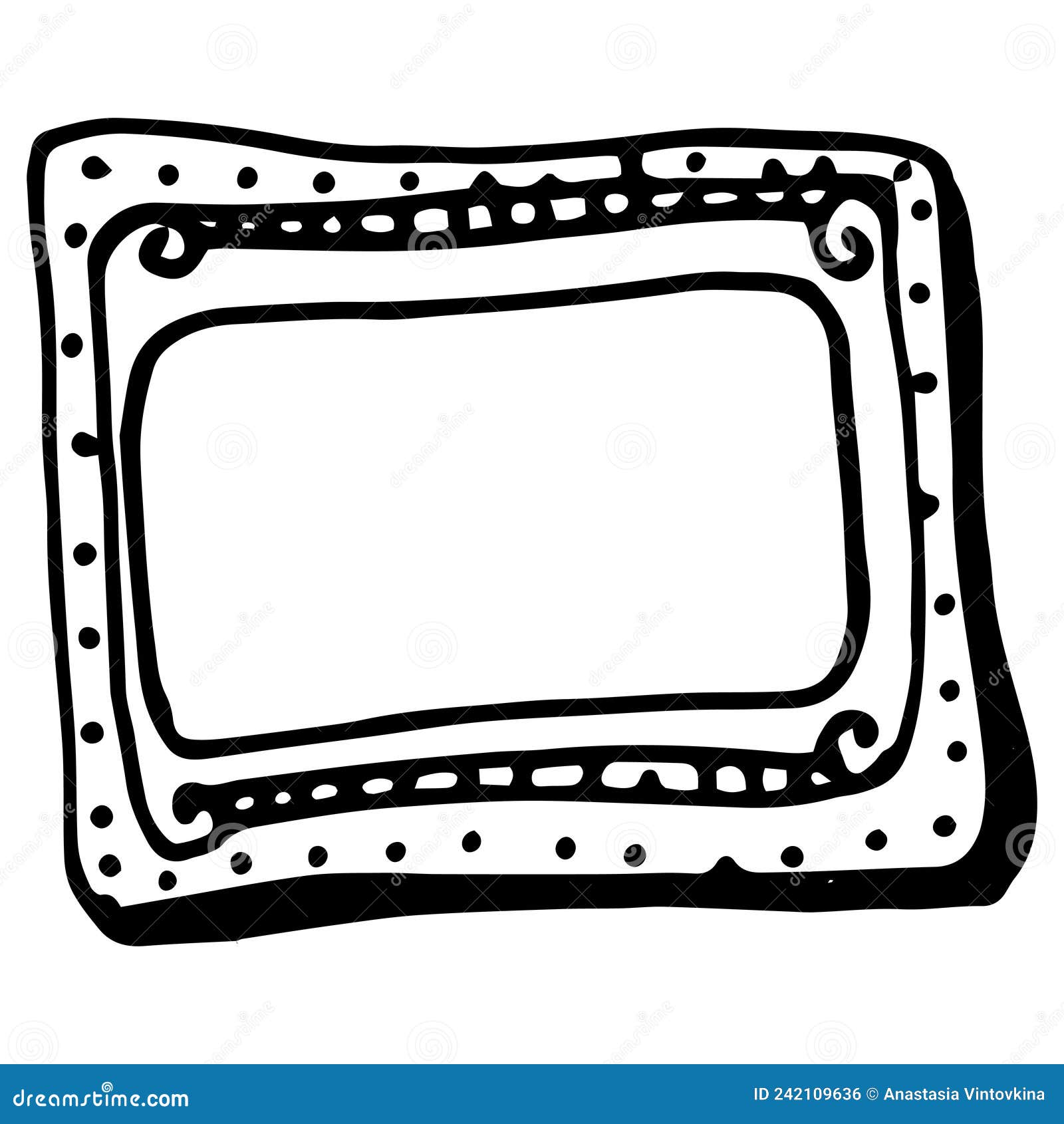 Rectangular FRAME with Rounded Corners with a Texture of Dots. Vintage ...