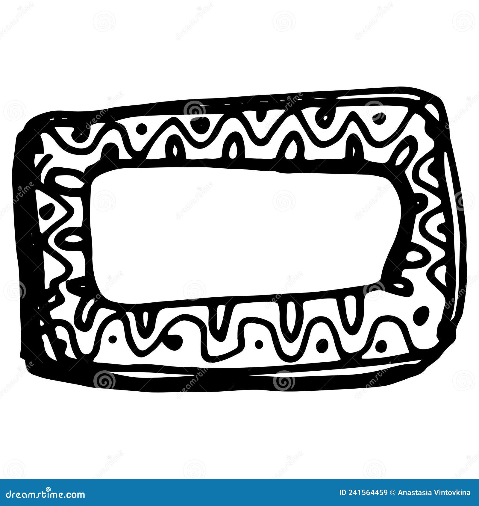 Rectangular FRAME with Rounded Corners with a Texture of Dots, with a ...