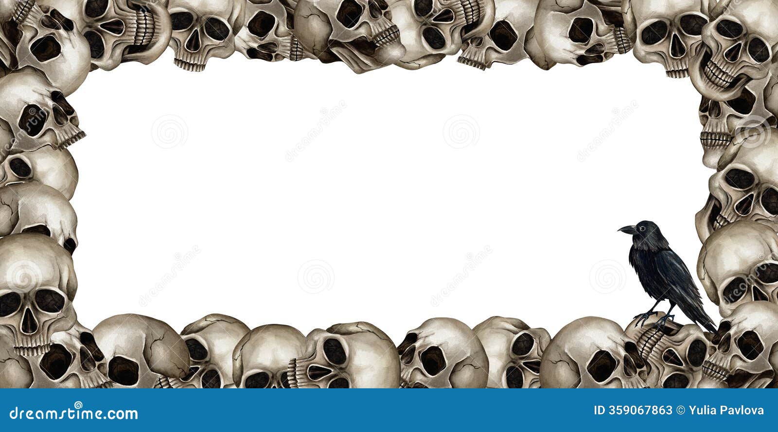 Pile Of Skulls On A Black Background And A Pattern Made Out Of The ...