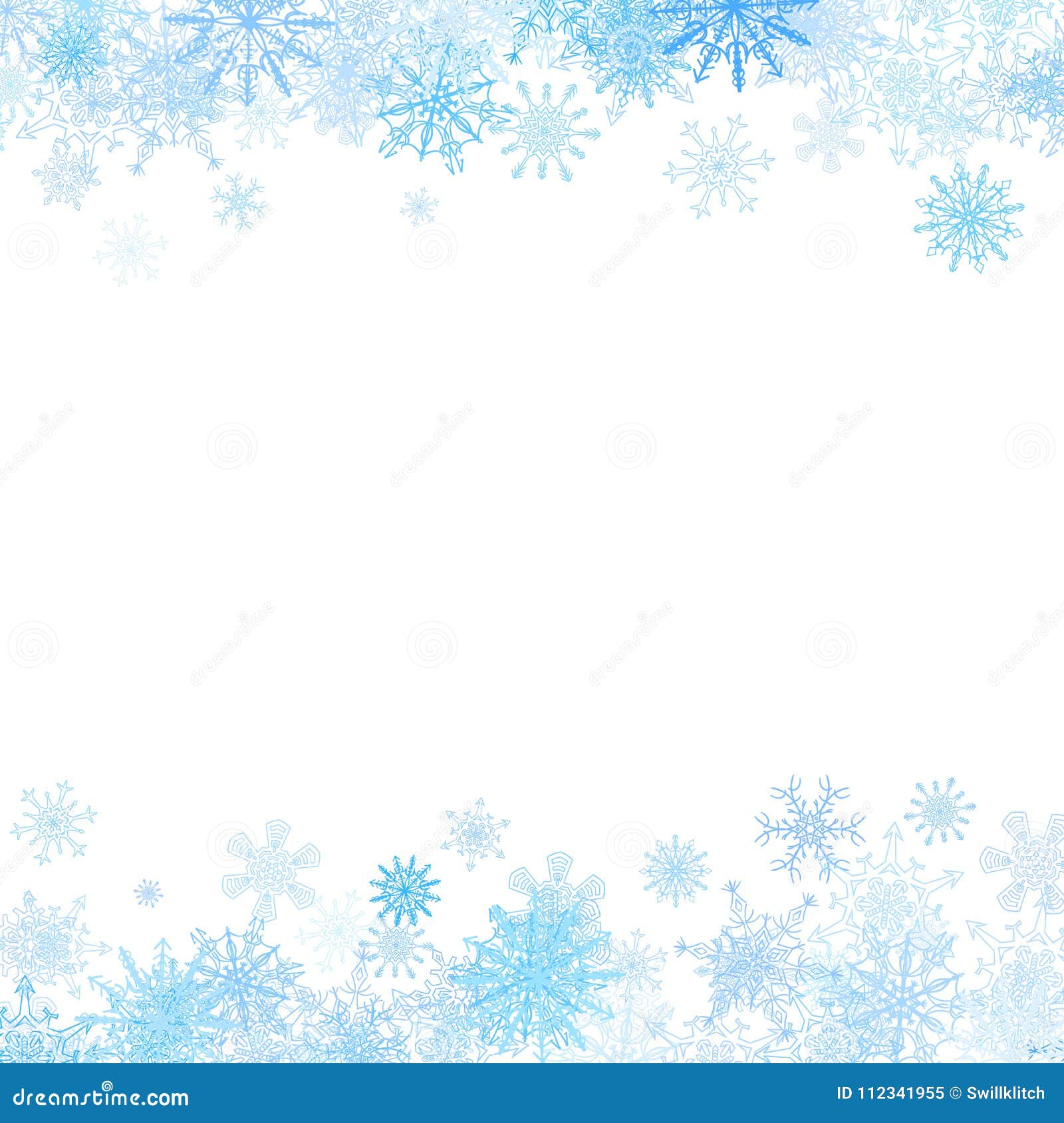 Rectangular Frame with Small Blue Snowflakes Stock Vector ...