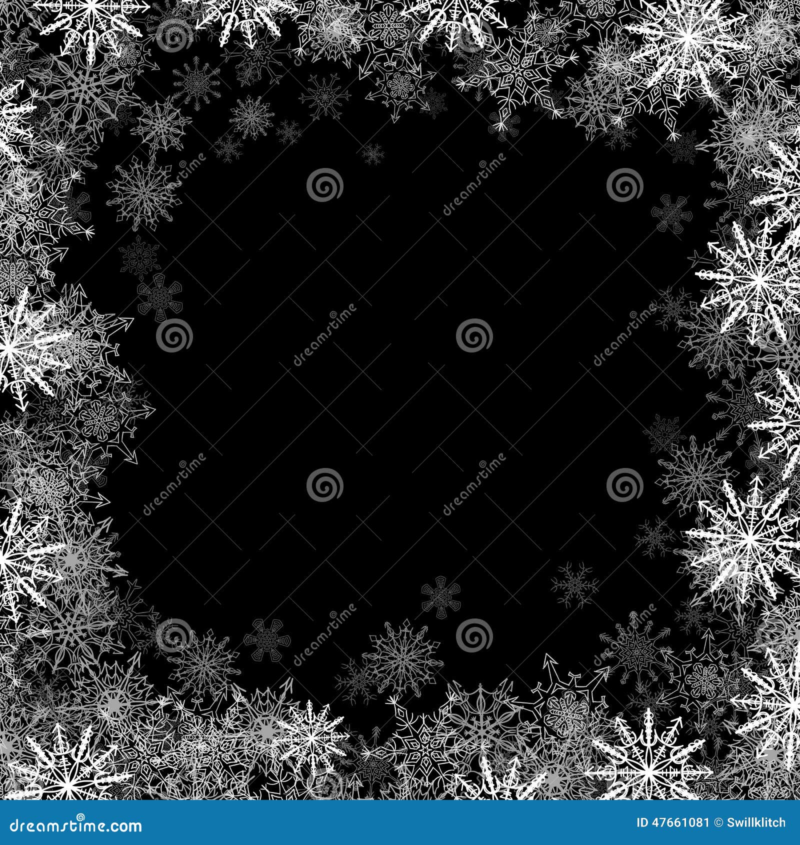 Rectangular Frame with Small Snowflakes Stock Vector - Illustration of ...