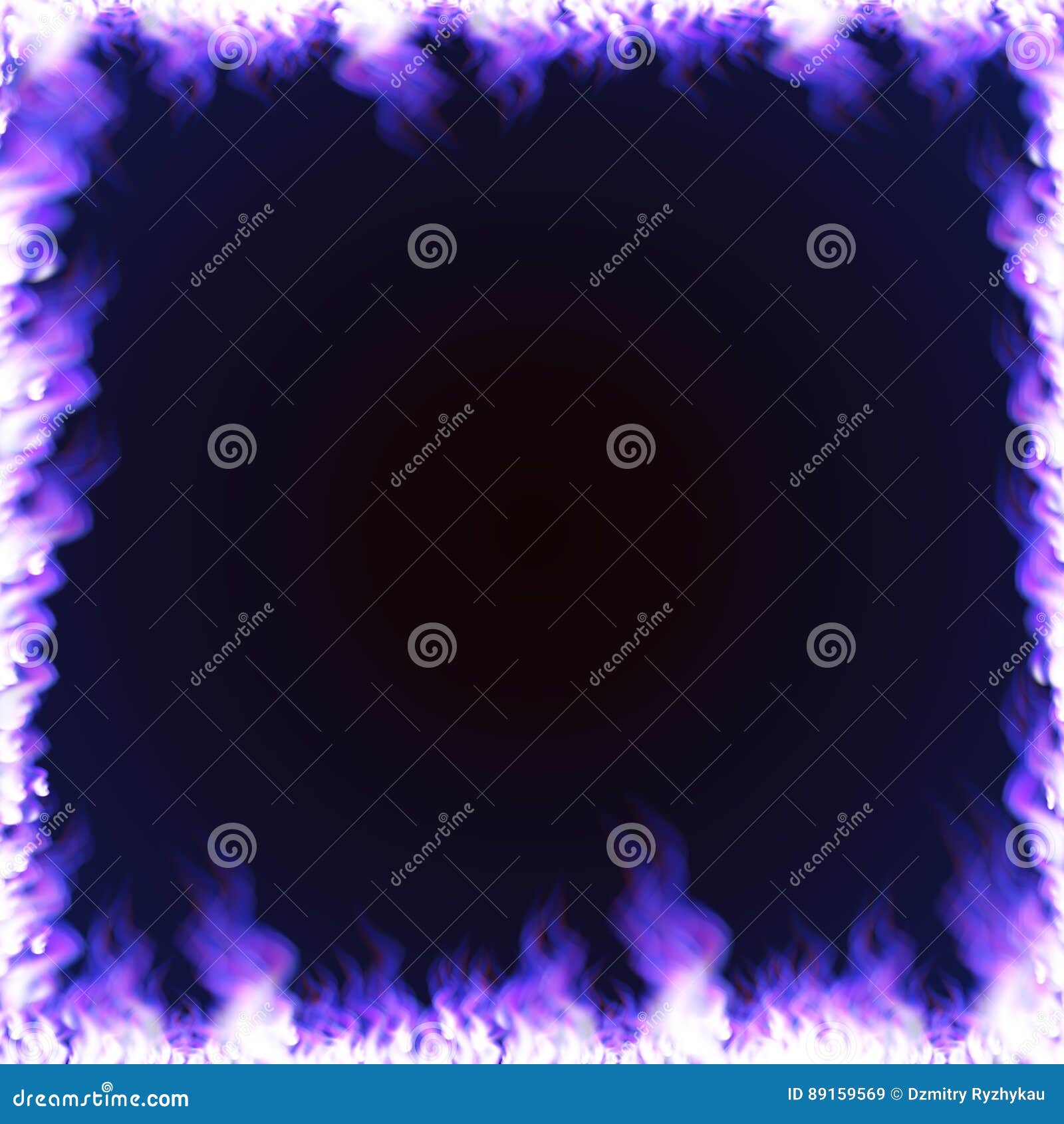 Rectangular Frame Surrounded with Blue Flame Stock Vector ...