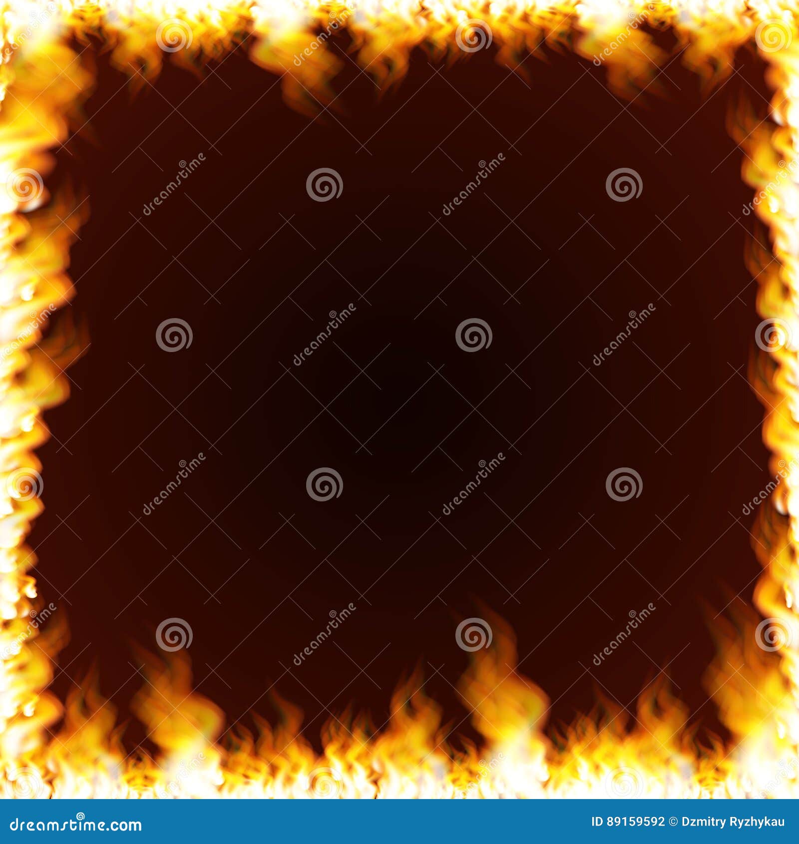 Rectangular Frame Surrounded with Flame Stock Vector - Illustration of ...
