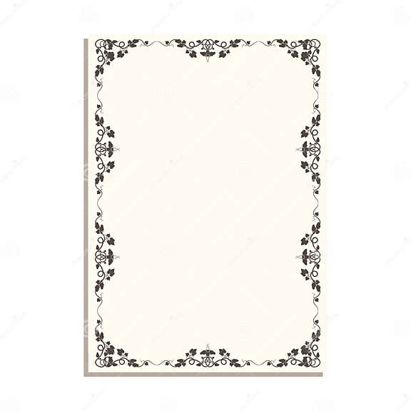Rectangular Frame with Vines and Leaves for Decorative Design of Book ...