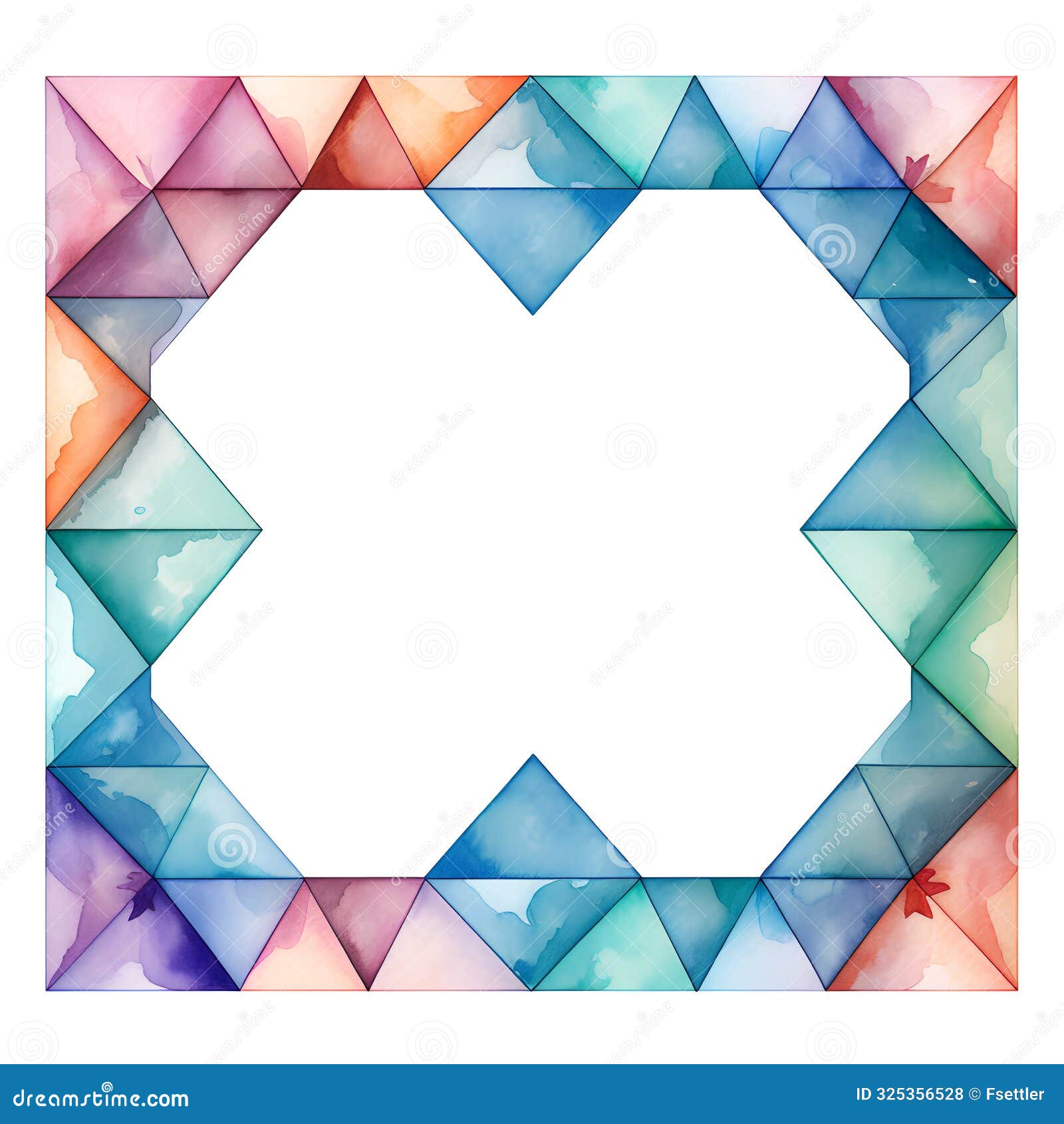 Rectangular Frame in Watercolor Painting Style Stock Illustration ...