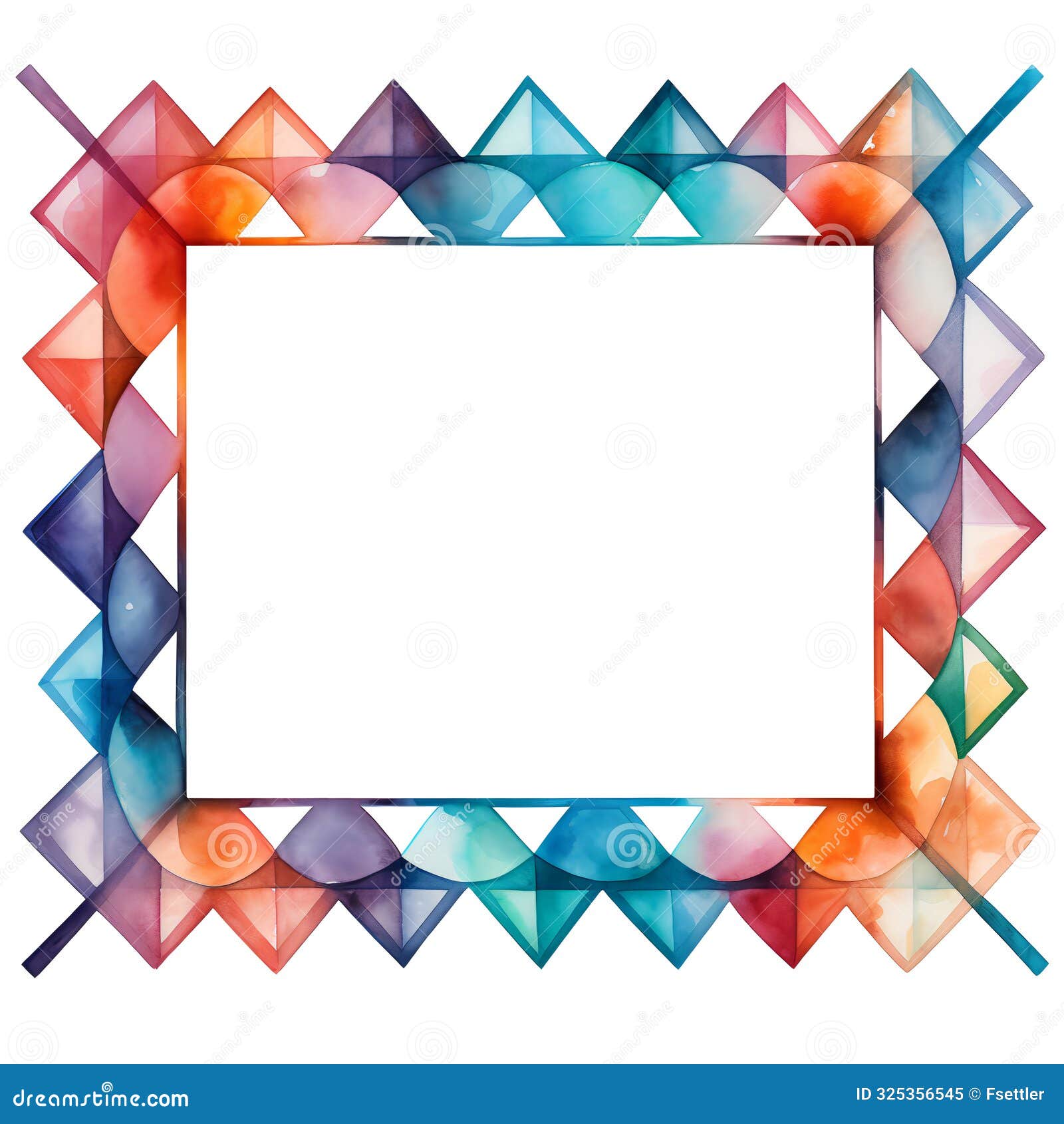 Rectangular Frame in Watercolor Painting Style Stock Illustration ...