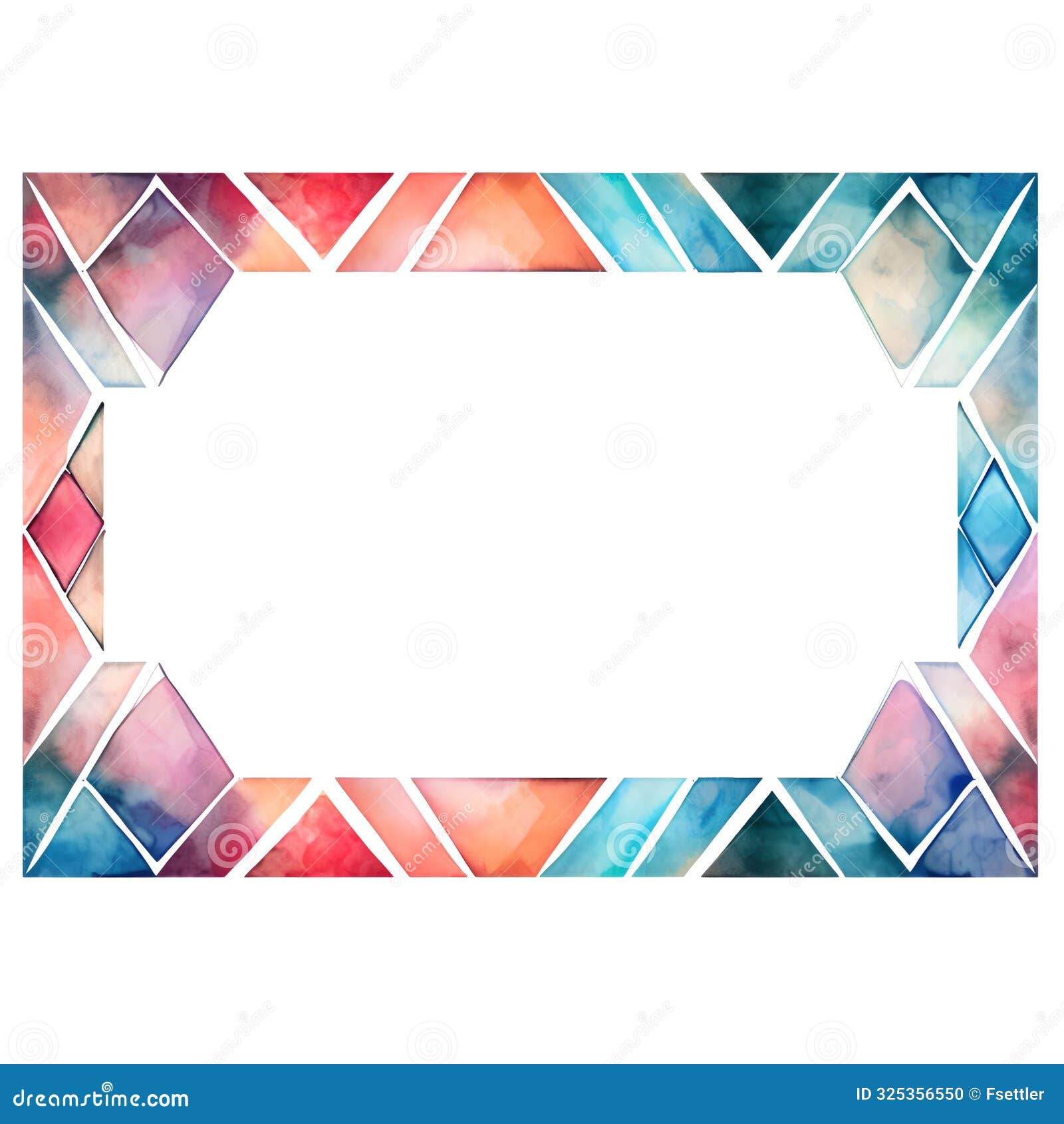 Rectangular Frame in Watercolor Painting Style Stock Illustration ...