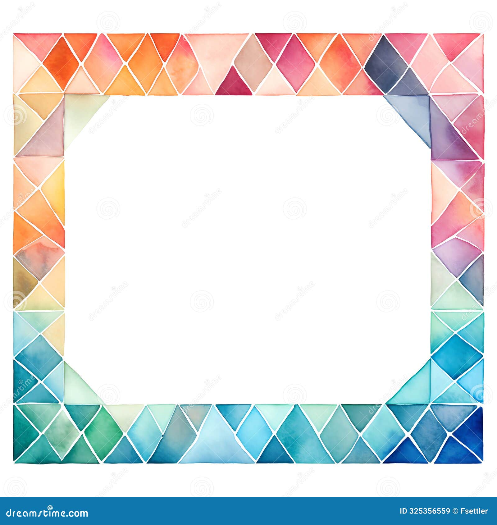 Rectangular Frame in Watercolor Painting Style Stock Illustration ...