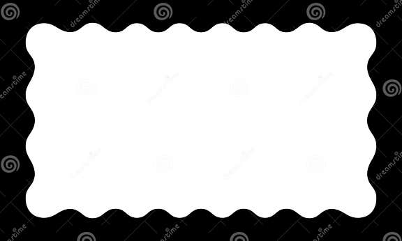 Rectangular Frame with Wavy Inside Edges. Rectangle Vignette with Scalloped Inner Borders Stock ...