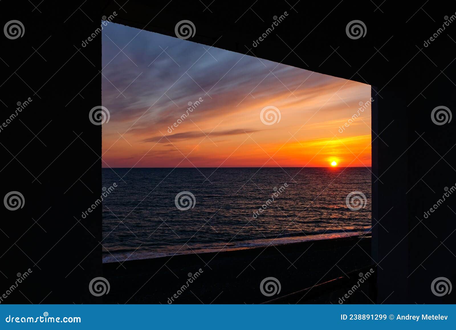 Rectangular Frame through Which the Sea Shore is Visible Stock Image ...