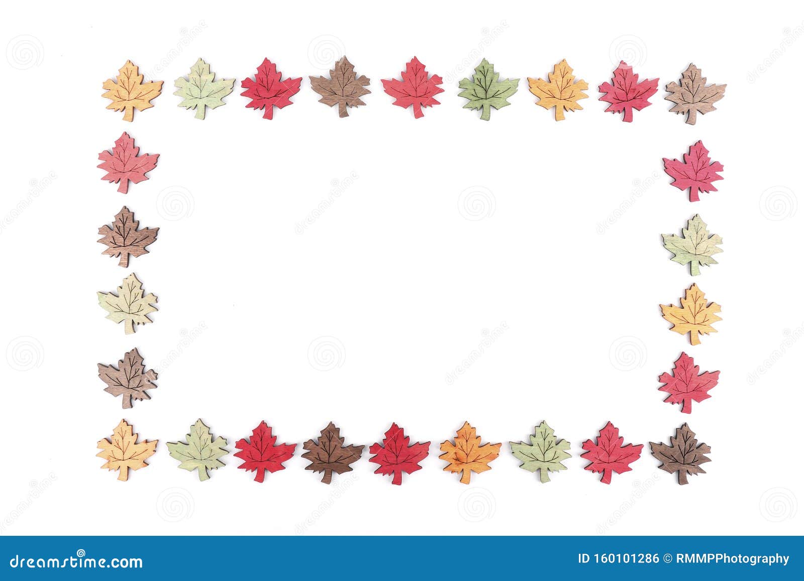 Rectangular Frame of Wooden Decorative Leaves of a Tree Stock Photo ...