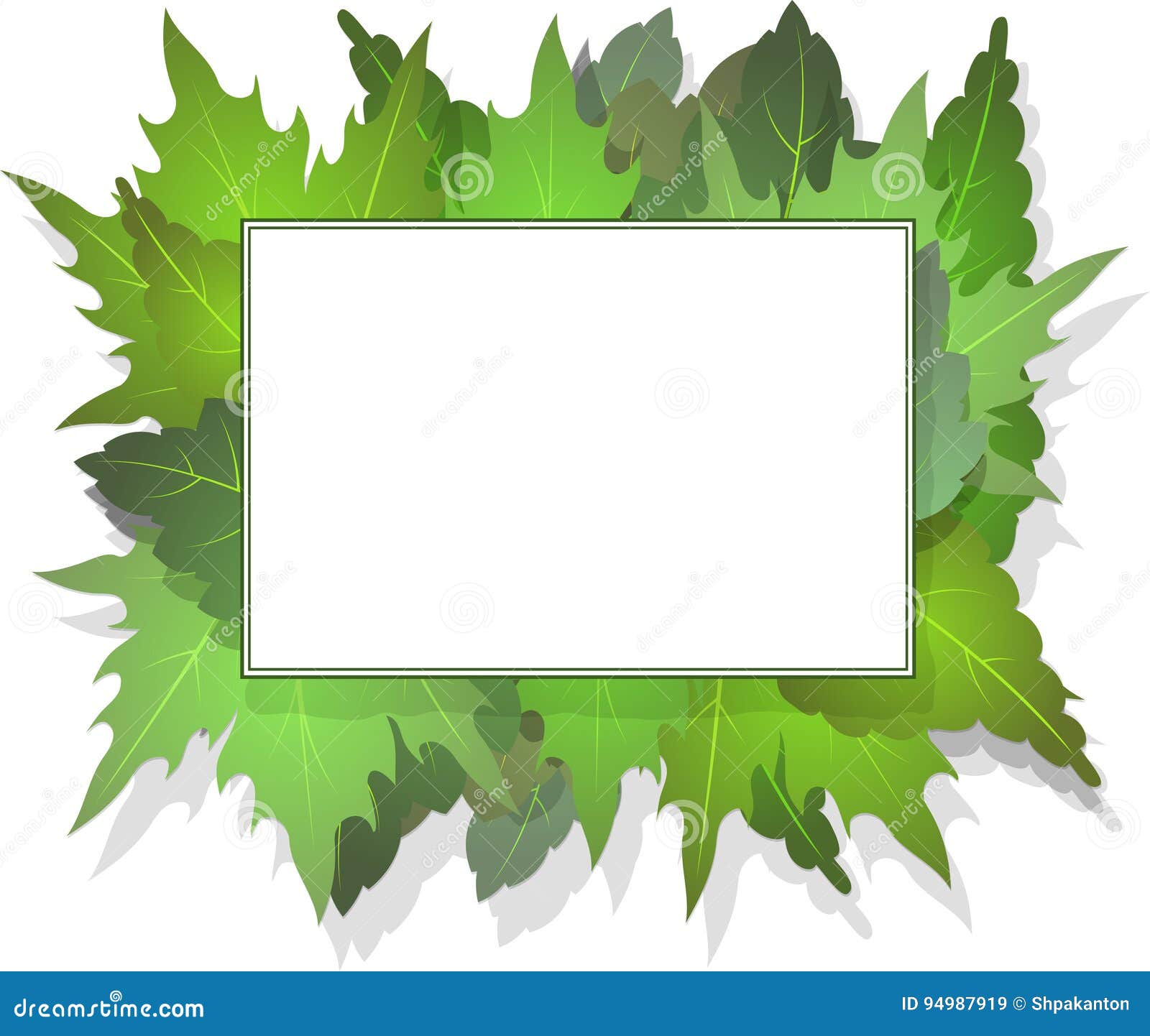 Rectangular Frame for Your Design on a Background of Green Leave Stock ...