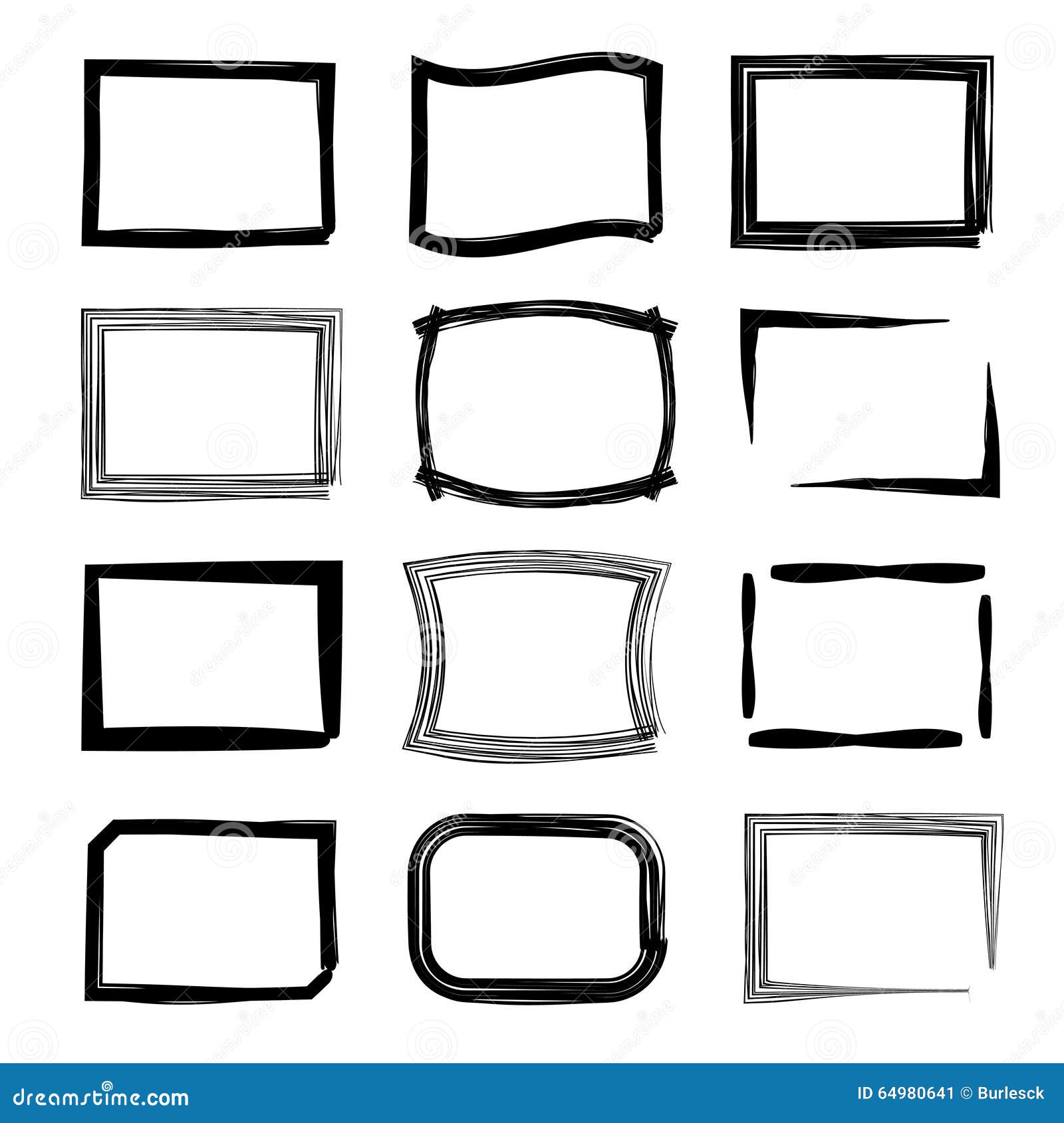 Rectangular Frames. Felt-tip Pen and Marker Style Stock Vector ...