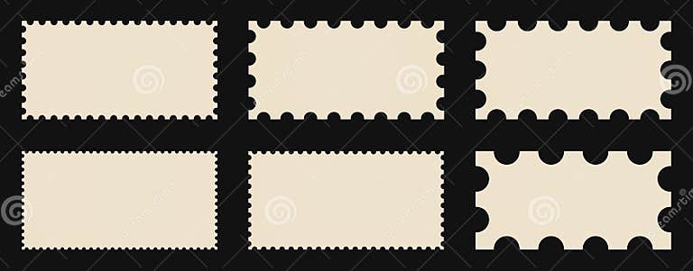 Rectangular Frames for Postage Stamps. Set of Borders for Letters ...