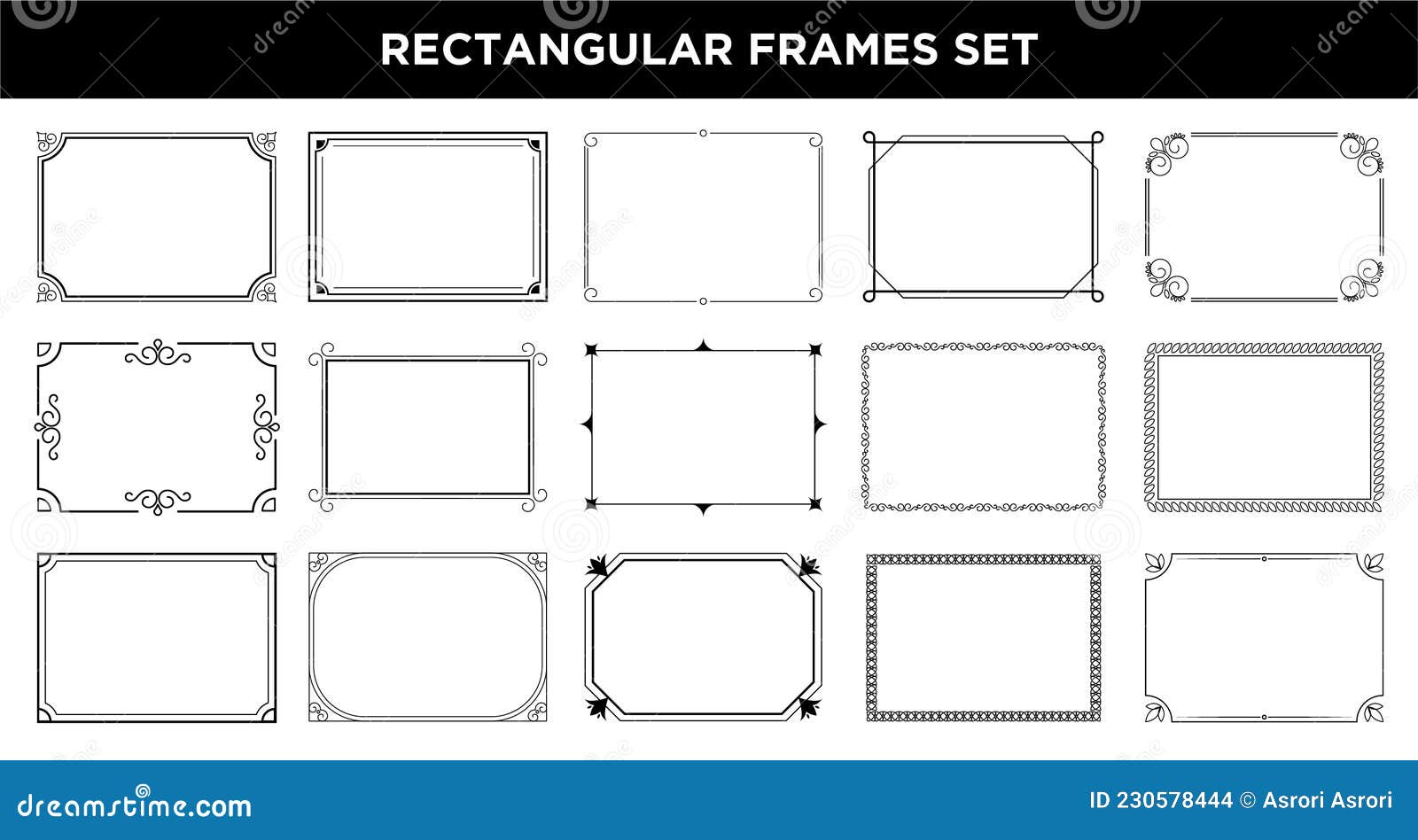 Rectangular Frames Set Vector. Stock Vector - Illustration of ...