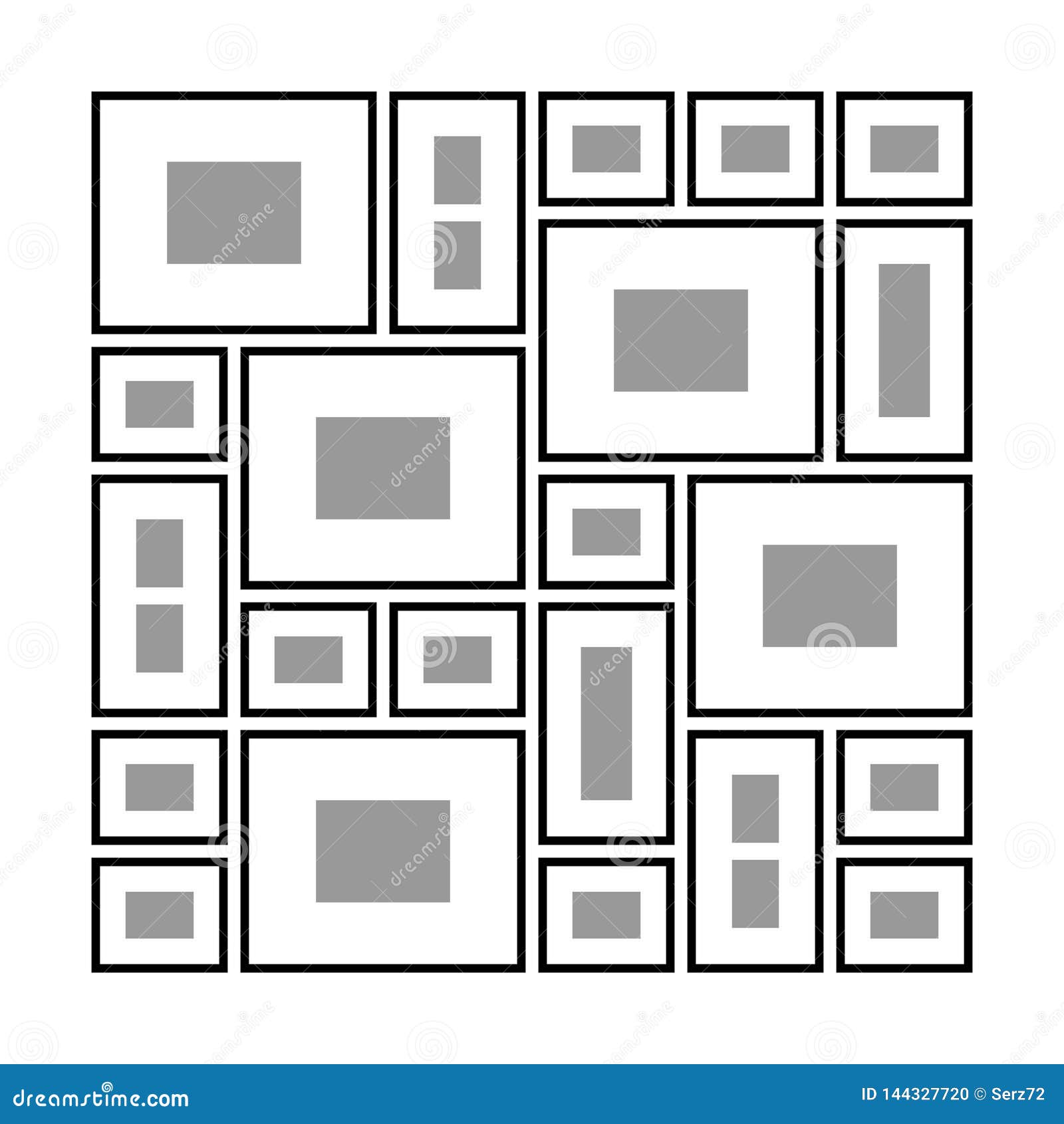 Rectangular Frames on the Wall Stock Vector - Illustration of classic ...
