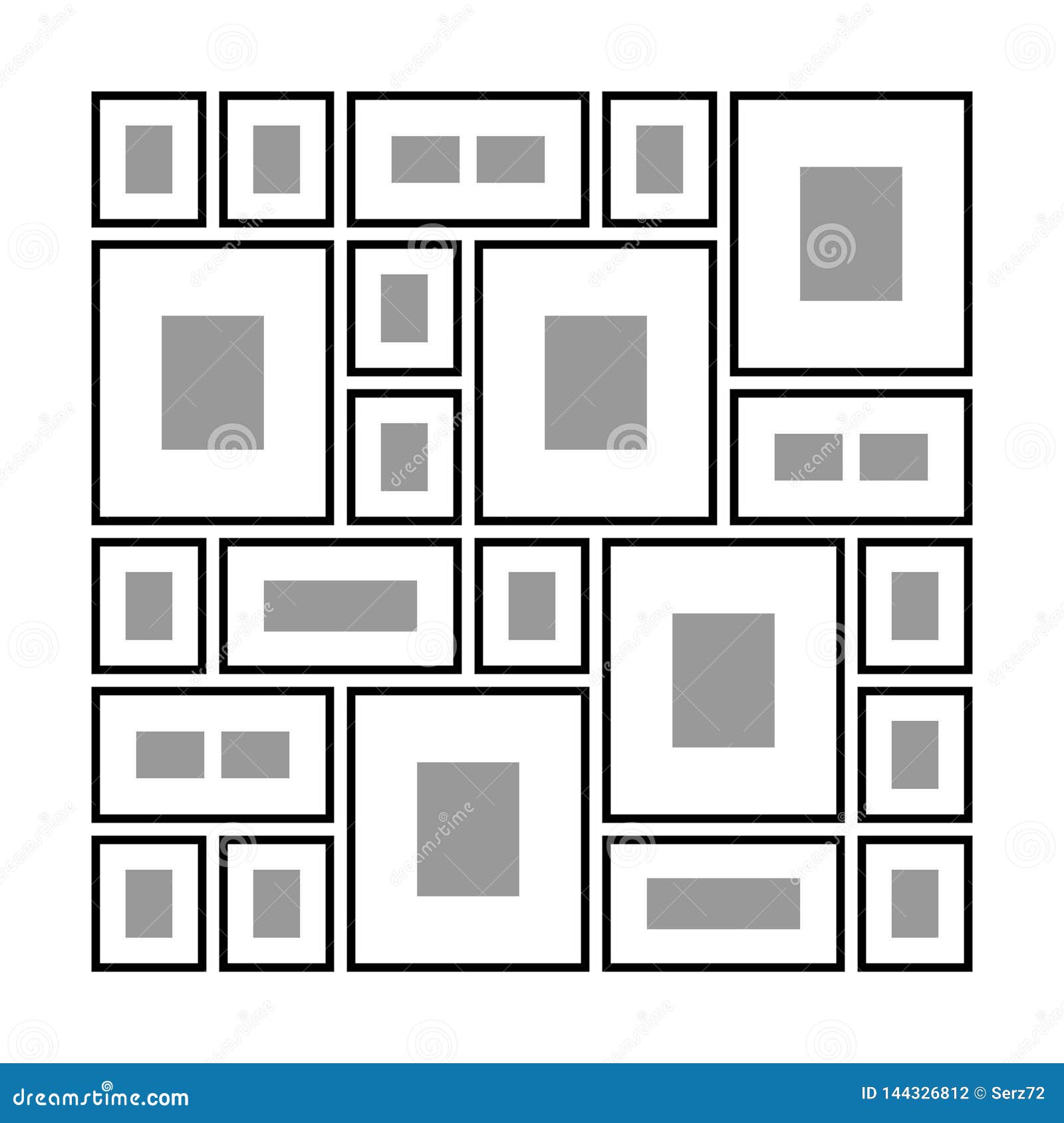Rectangular Frames on the Wall Stock Vector - Illustration of border ...