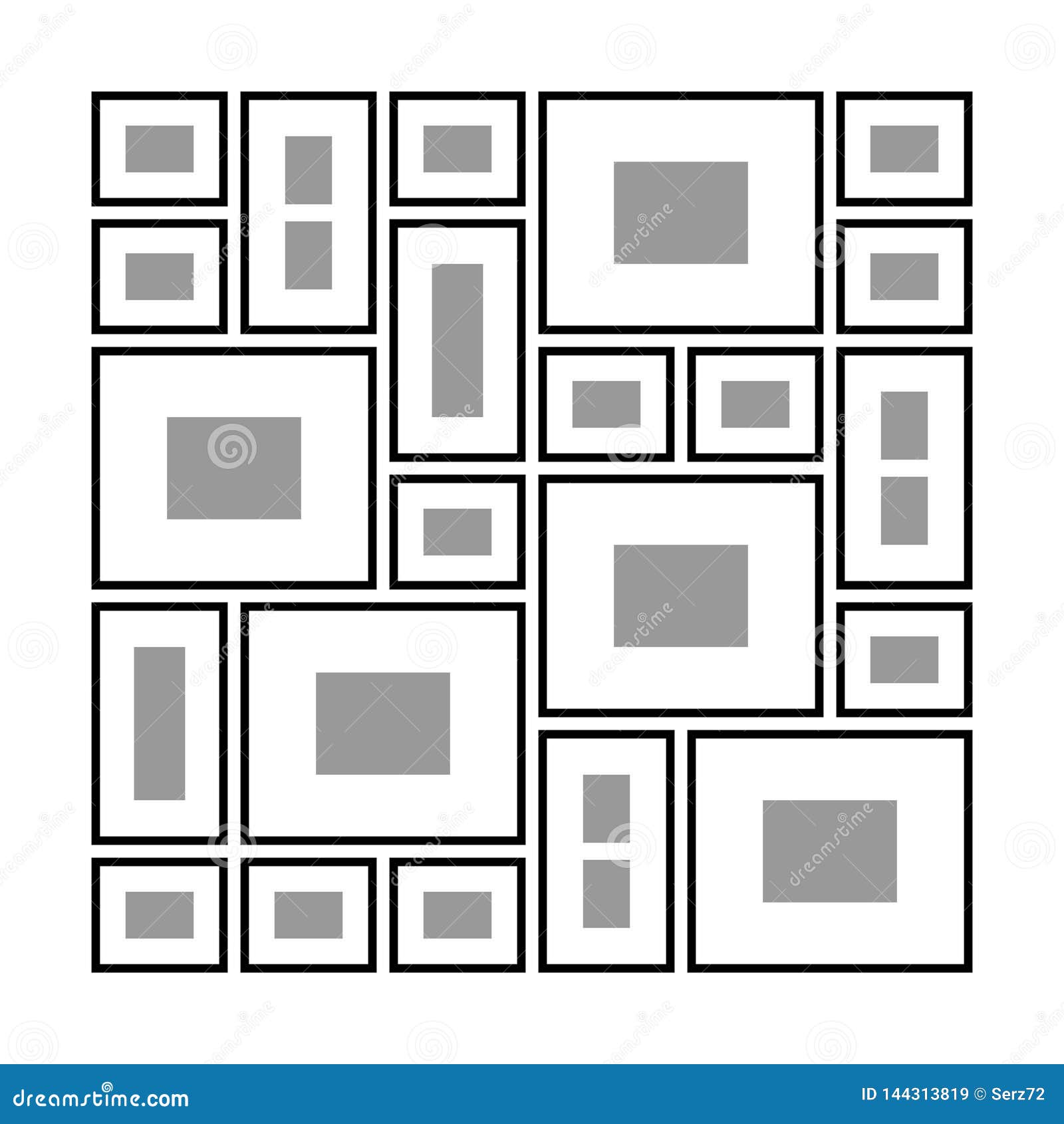 Rectangular Frames on the Wall Stock Vector - Illustration of painting ...