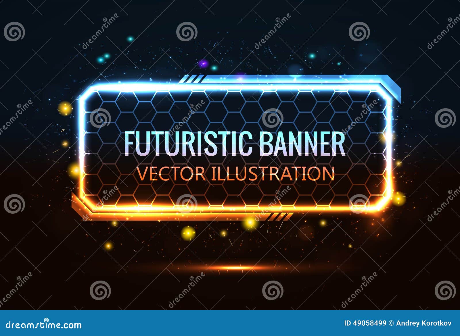 Rectangular Futuristic Banner Stock Illustration - Illustration of ...