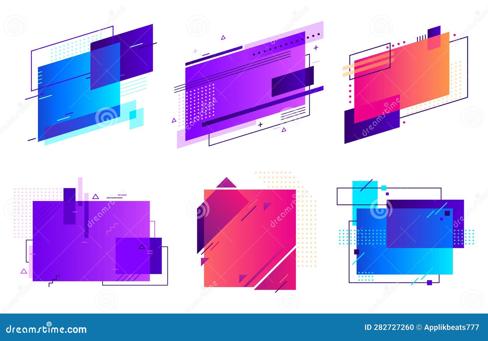 Rectangular Geometric Badges. Trendy Frame, Minimal Design and Abstract ...