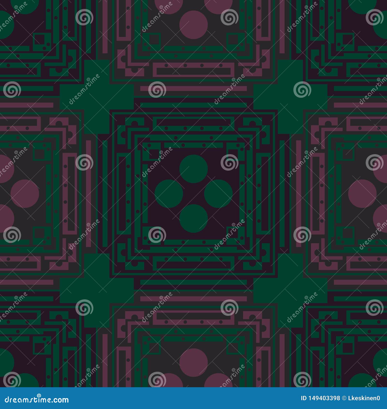 Rectangular Geometric Computer Generated Seamless Design Stock Vector ...