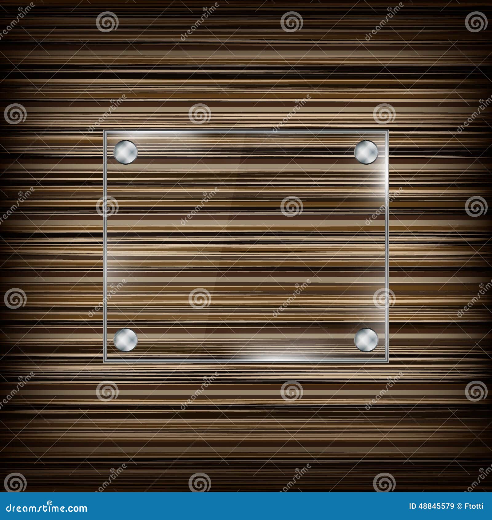 Rectangular Glass Frame on Wooden Background Stock Vector ...