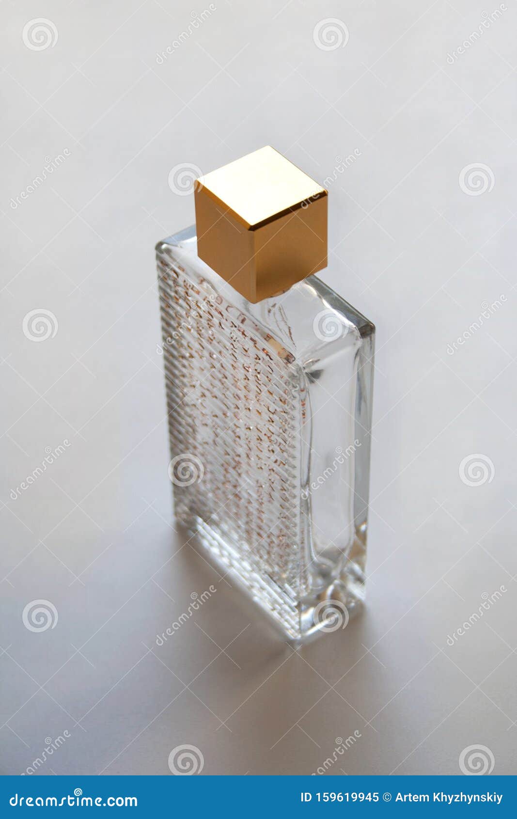 Rectangular Glass Perfume Bottle on White Background Stock Image ...