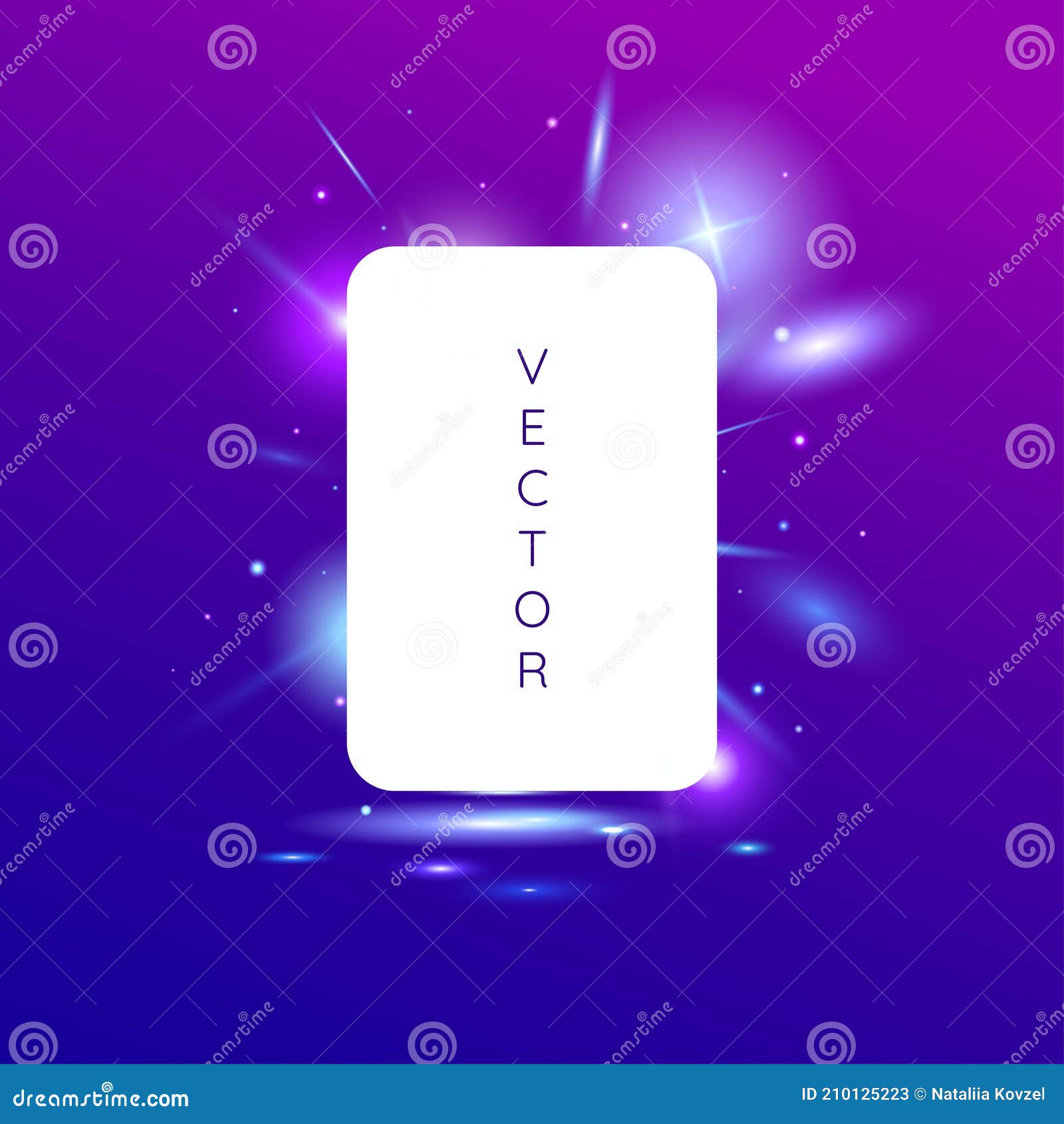 Rectangular Glowing Frame on Galaxy Space Background. Stock Vector ...