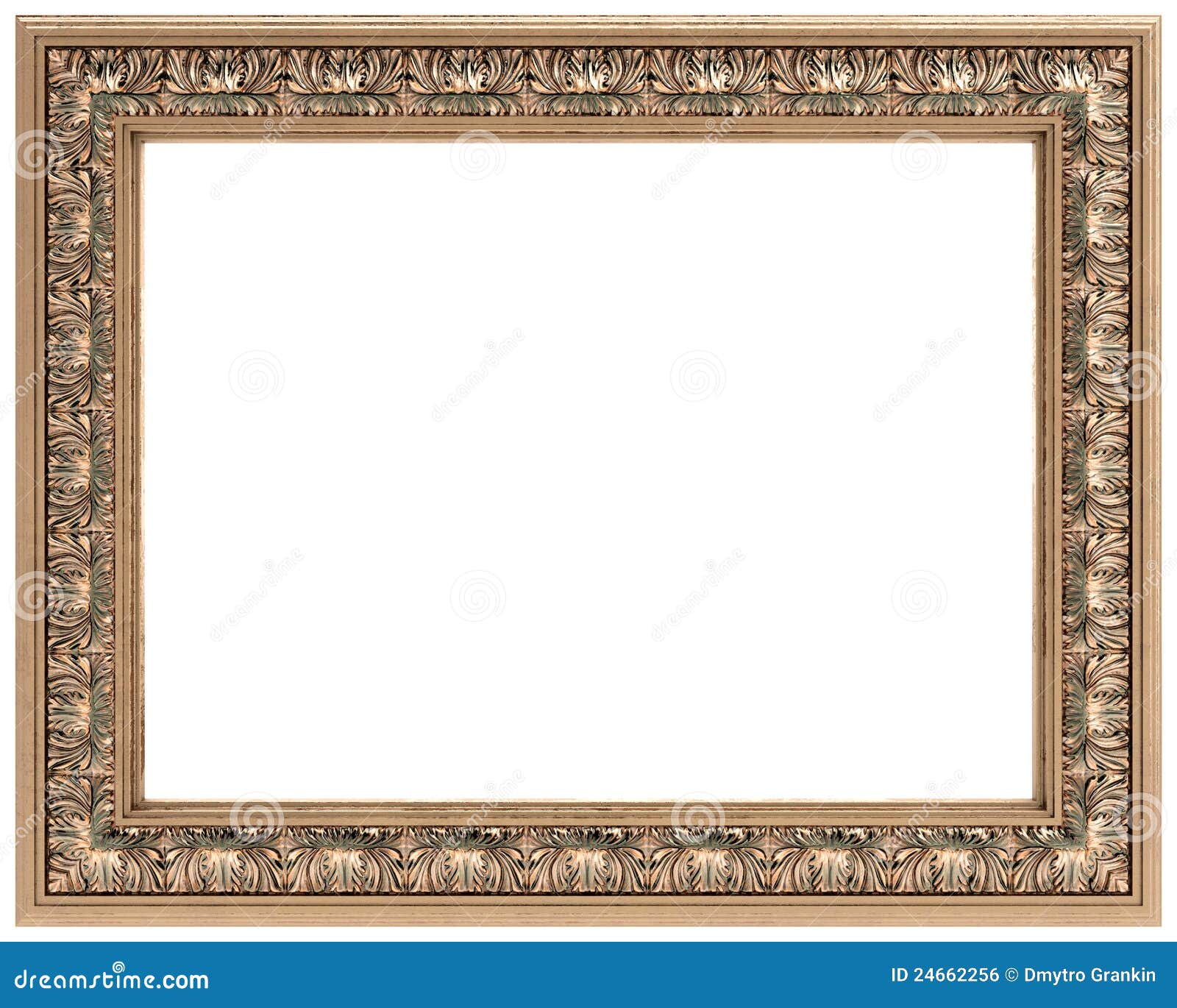 Rectangular Gold Carved Frame Isolated Stock Photo - Image of ornate ...