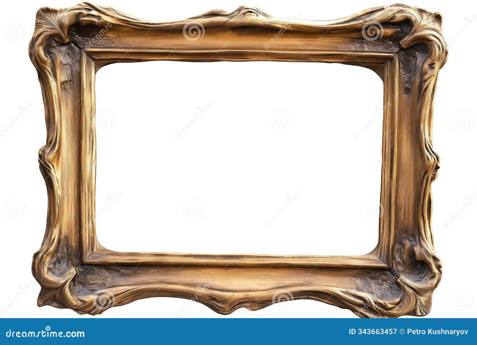 Rectangular Gold Frame With Protea Flowers, Tropical Leaves, Palm ...