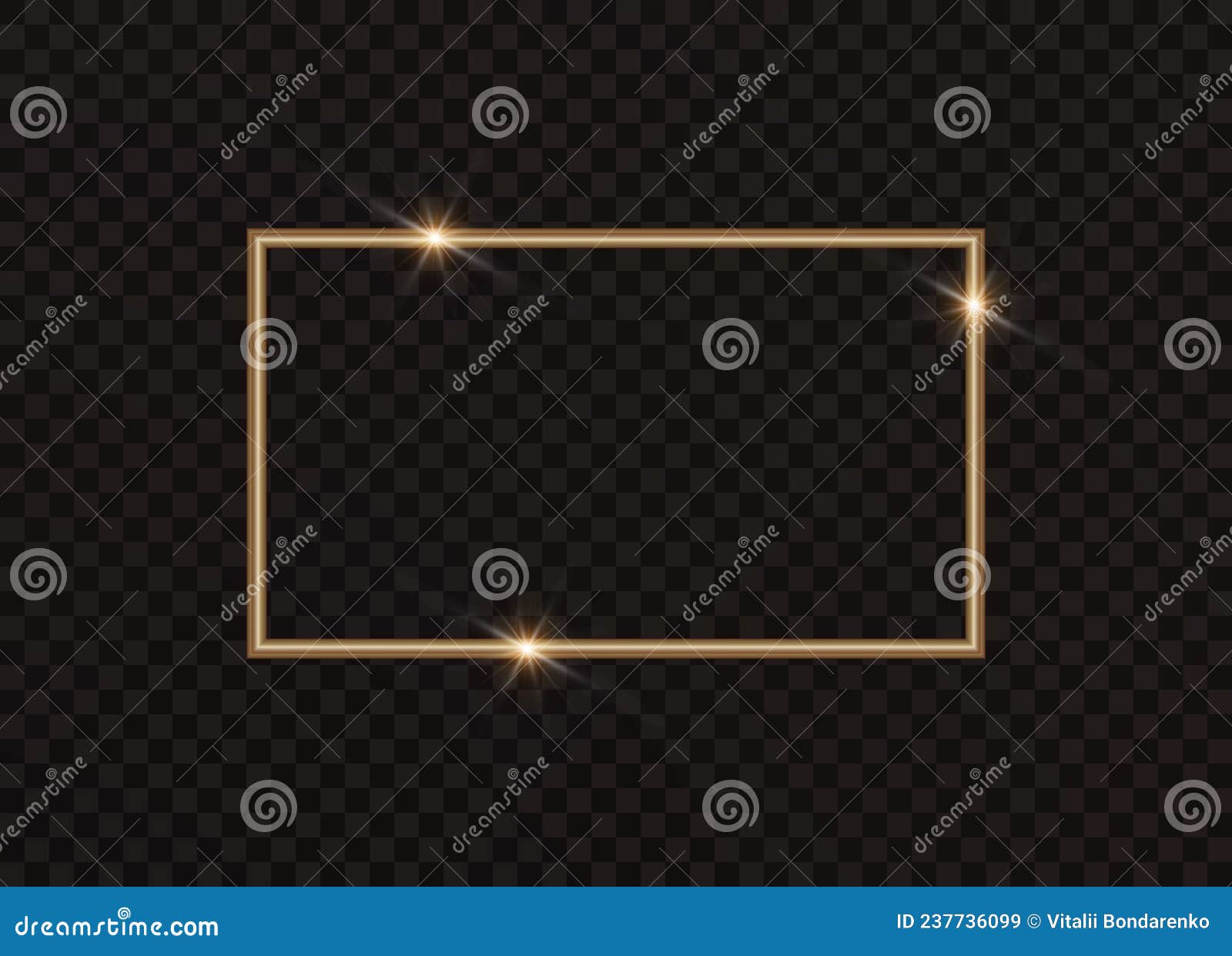 Rectangular Gold Frame With Protea Flowers, Tropical Leaves, Palm ...