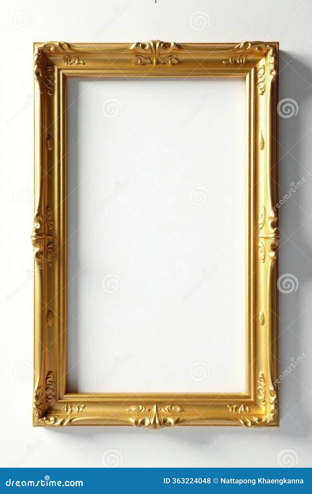 Rectangular Gold Frame With Protea Flowers, Tropical Leaves, Palm ...